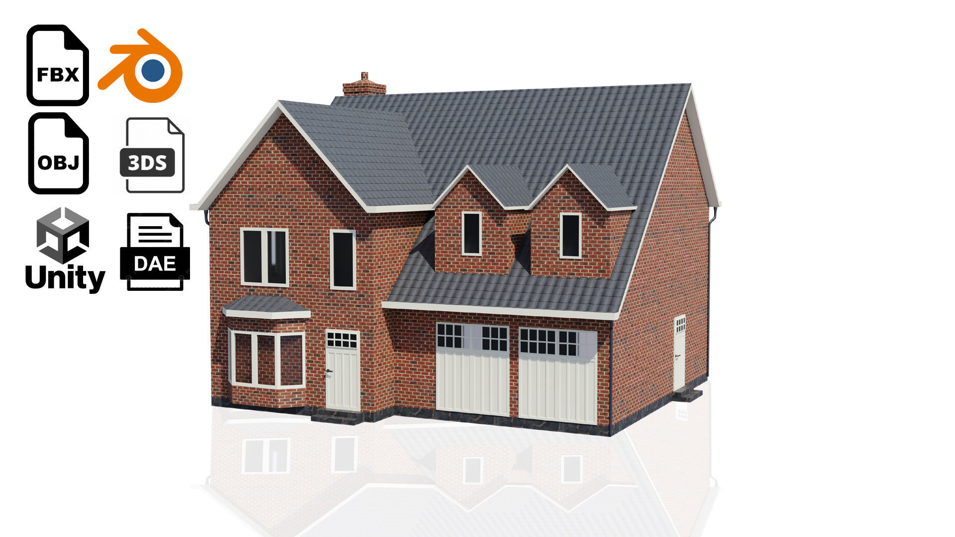 3D model British House Design 008 VR / AR / low-poly | CGTrader