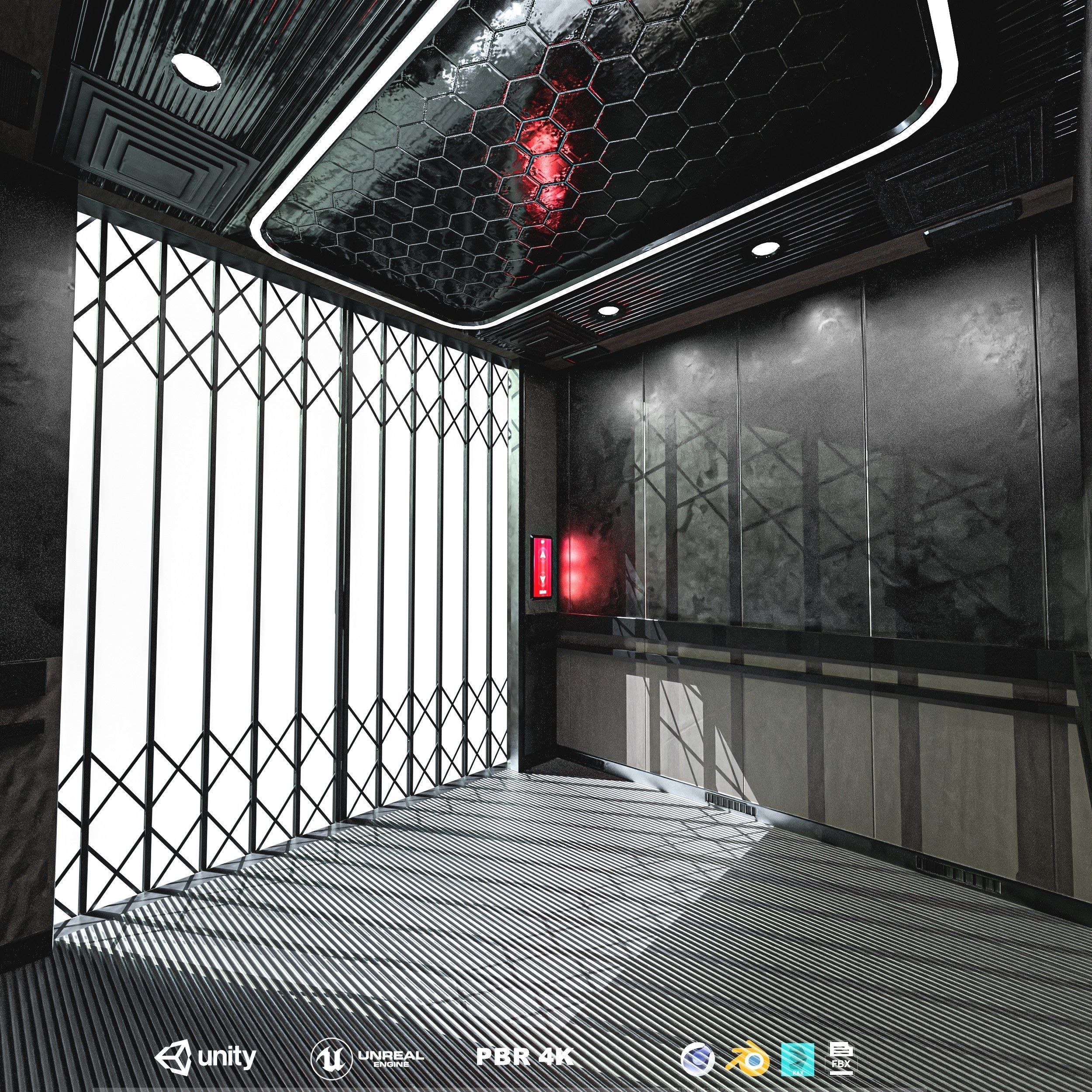3D model Elevator With Inside VR / AR / low-poly | CGTrader