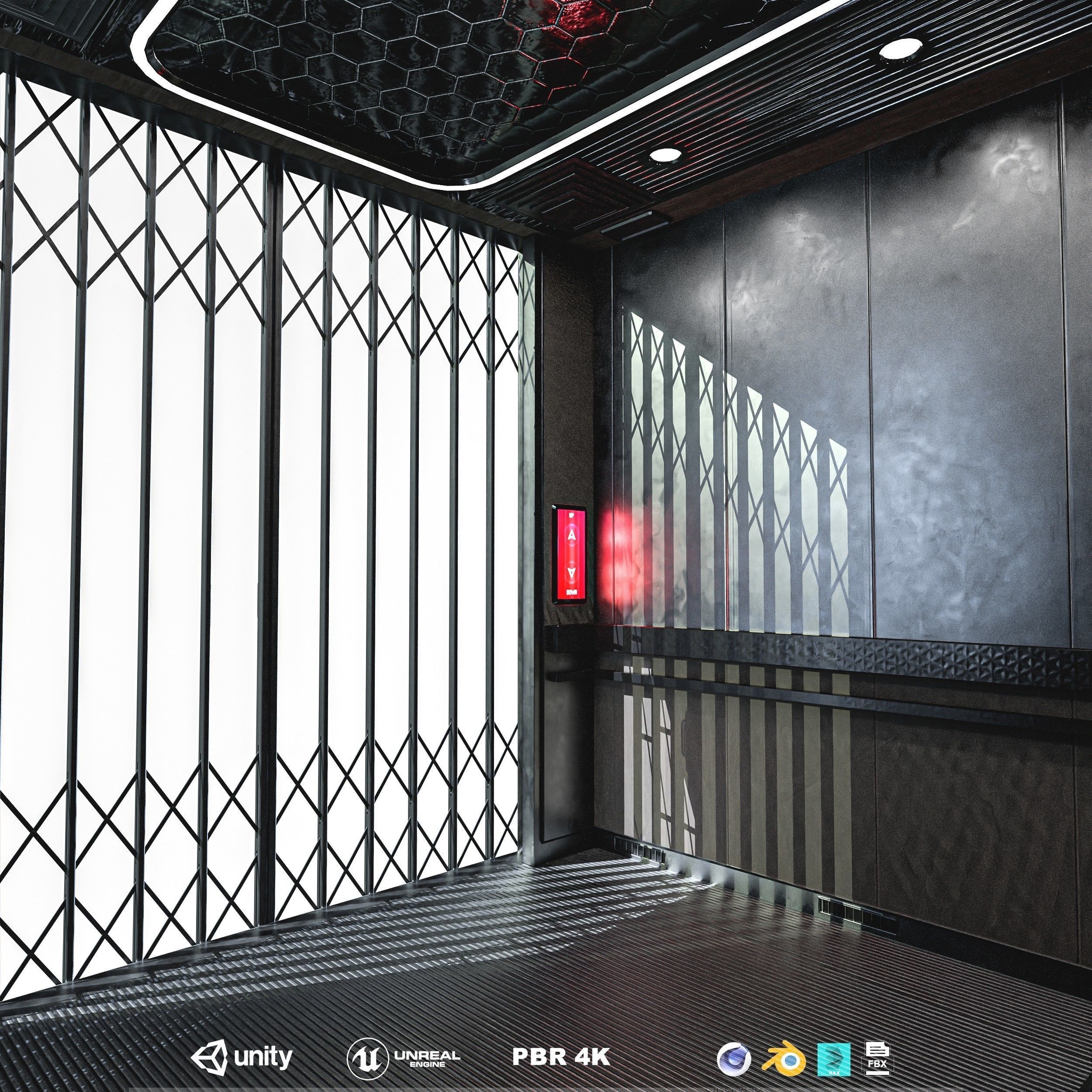 3D model Elevator With Inside VR / AR / low-poly | CGTrader