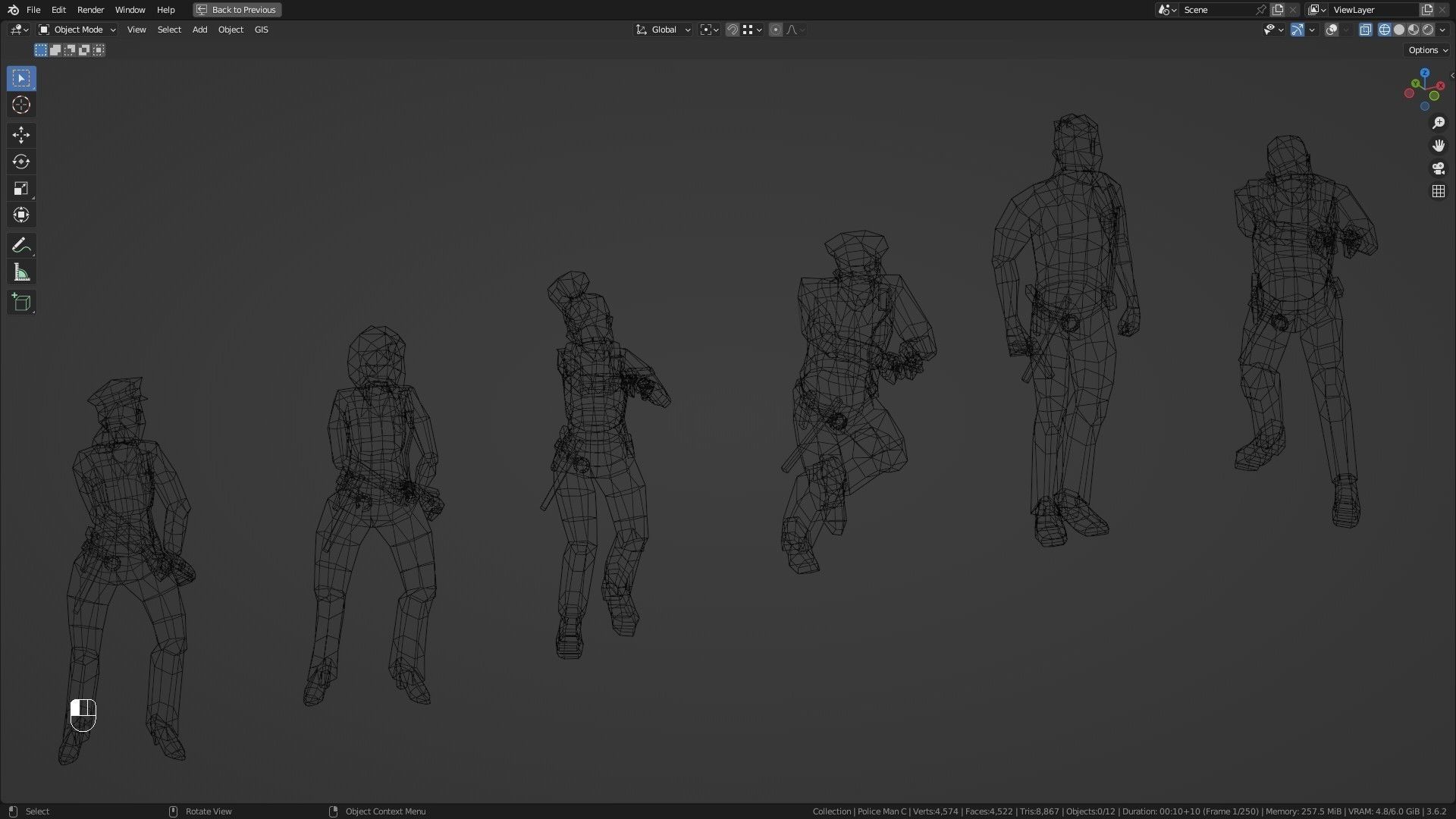 3D model Low Poly Police Officers - Animated and Rigged VR / AR / low ...