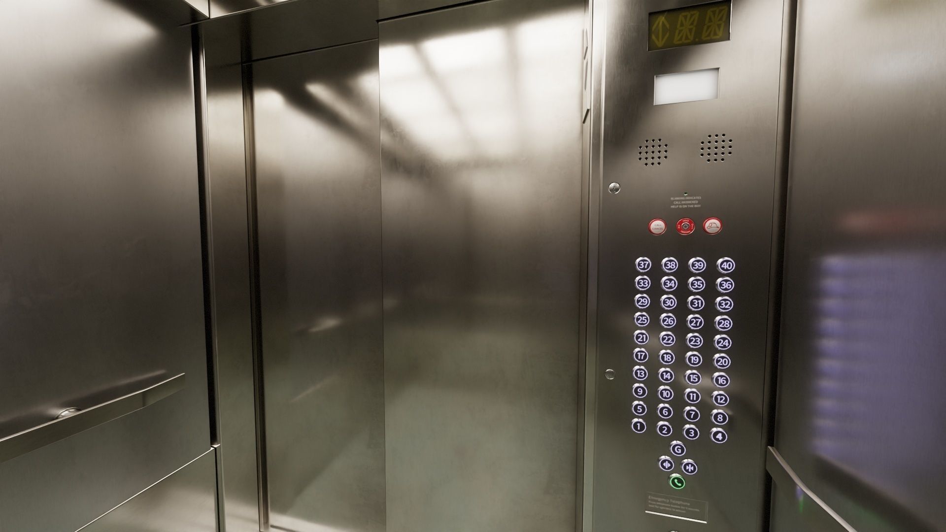 3D model Real-time Elevator Cab Interior 04 VR / AR / low-poly | CGTrader