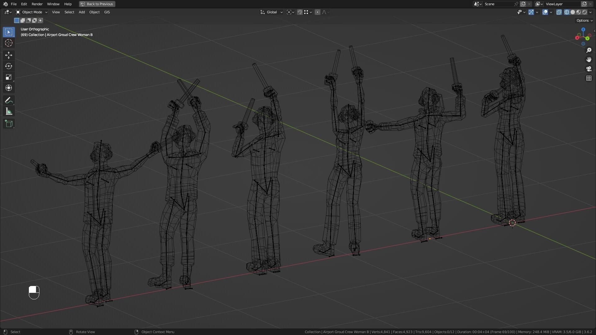 3D model Airport Ground Crew - Animated and Rigged VR / AR / low-poly ...