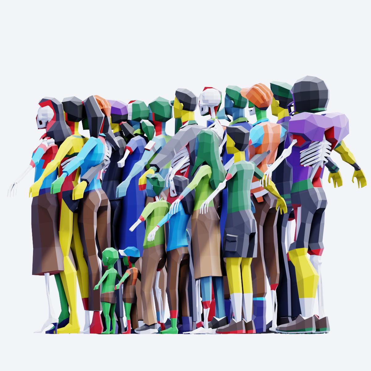 3D model Low Poly Zombies - Animated and Rigged VR / AR / low-poly ...