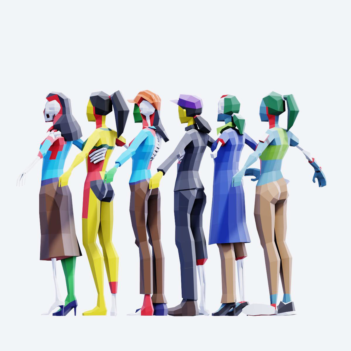 3D model Low Poly Zombies - Animated and Rigged VR / AR / low-poly ...