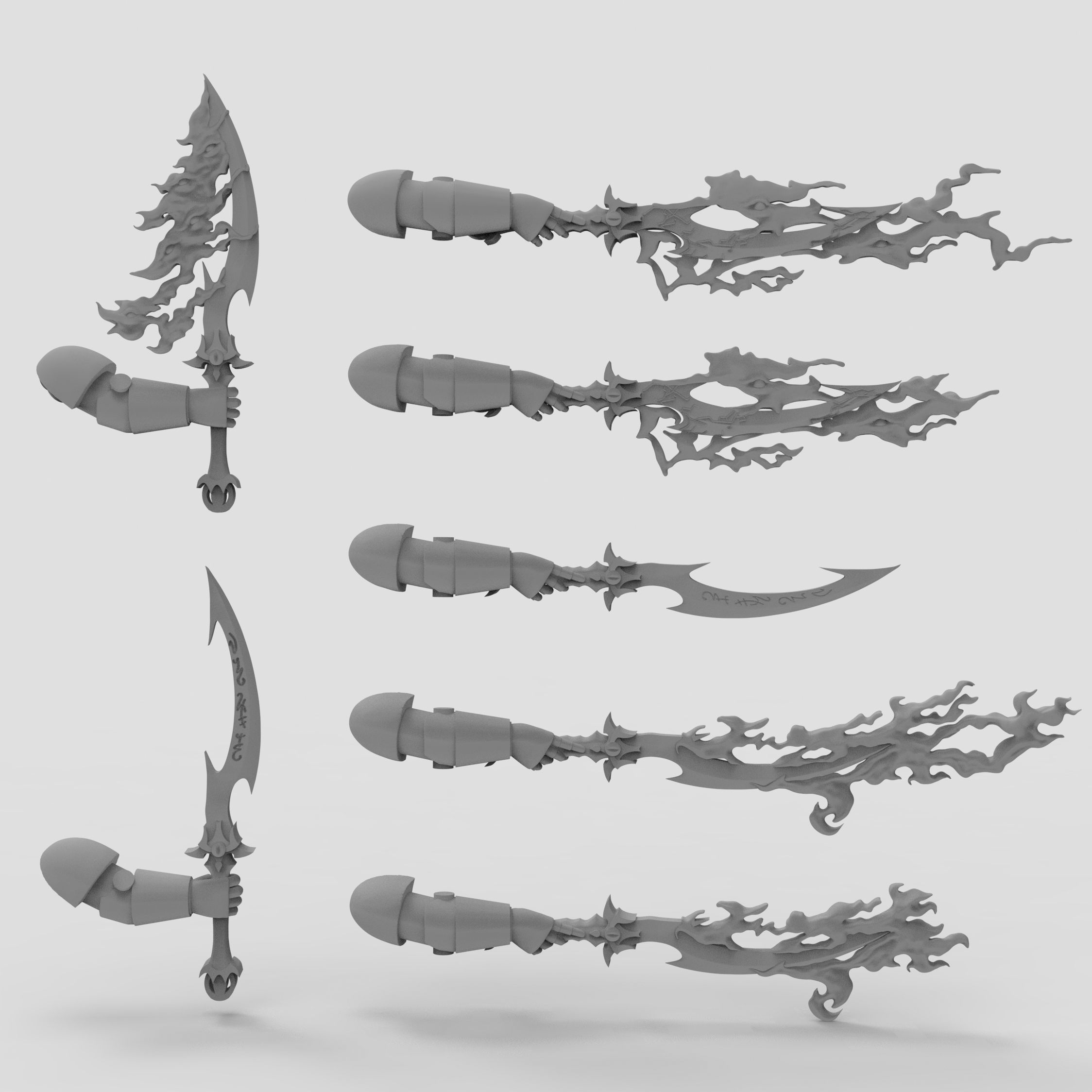 Infernal Blades free 3D model 3D printable | CGTrader