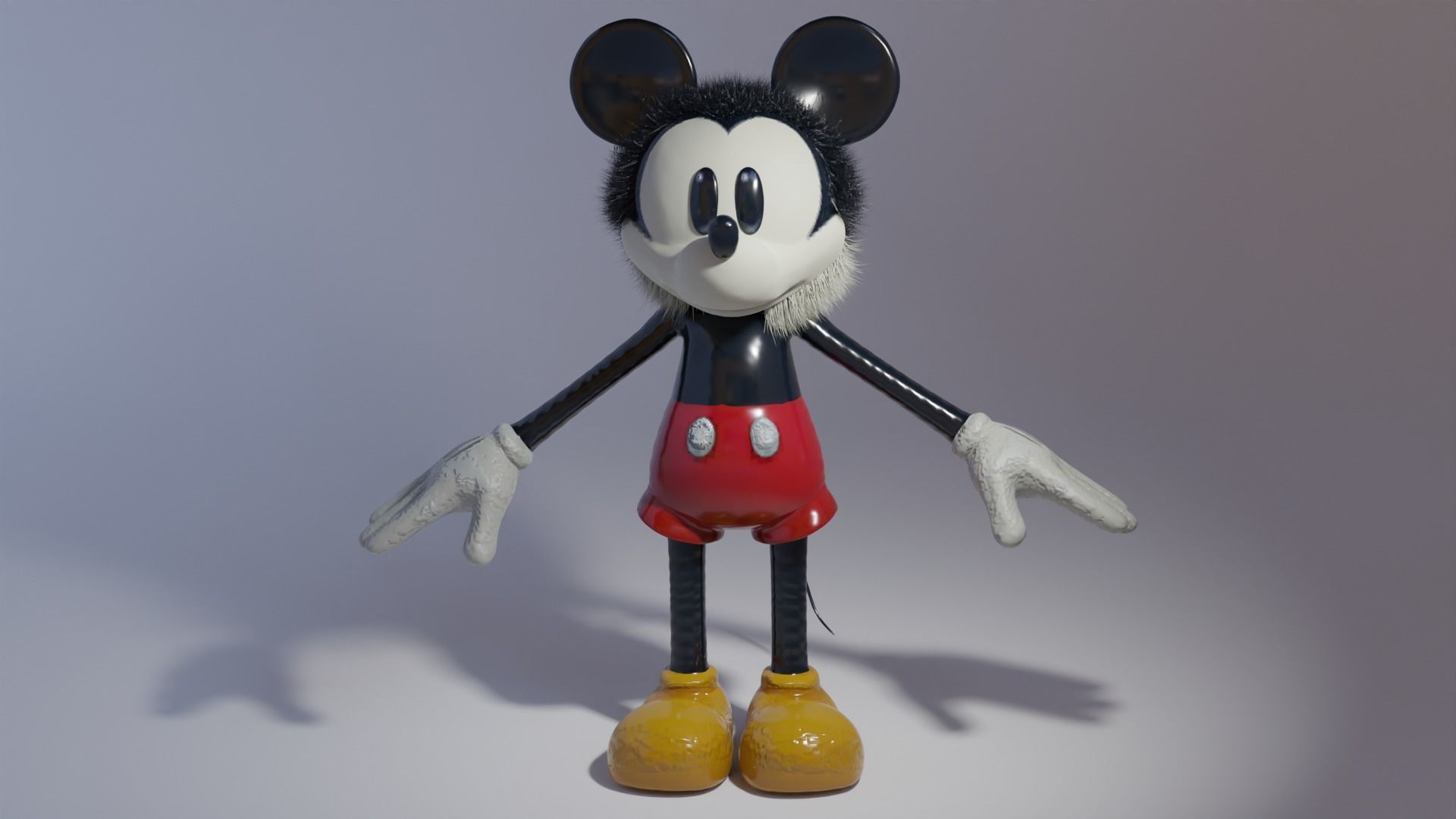3D model Disney Mickey Mouse cartoon rigged character VR / AR / low ...