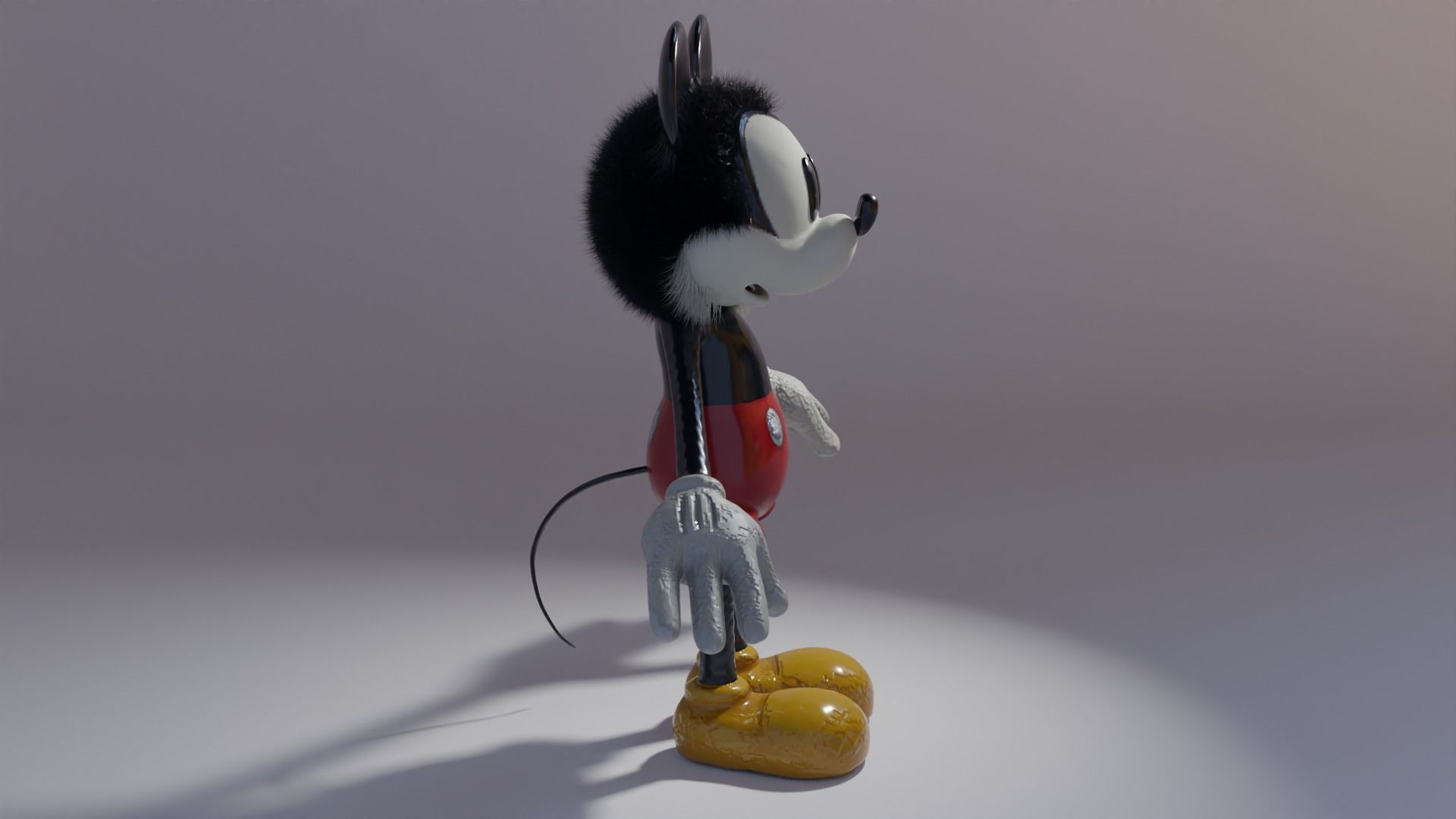 3D model Disney Mickey Mouse cartoon rigged character VR / AR / low ...