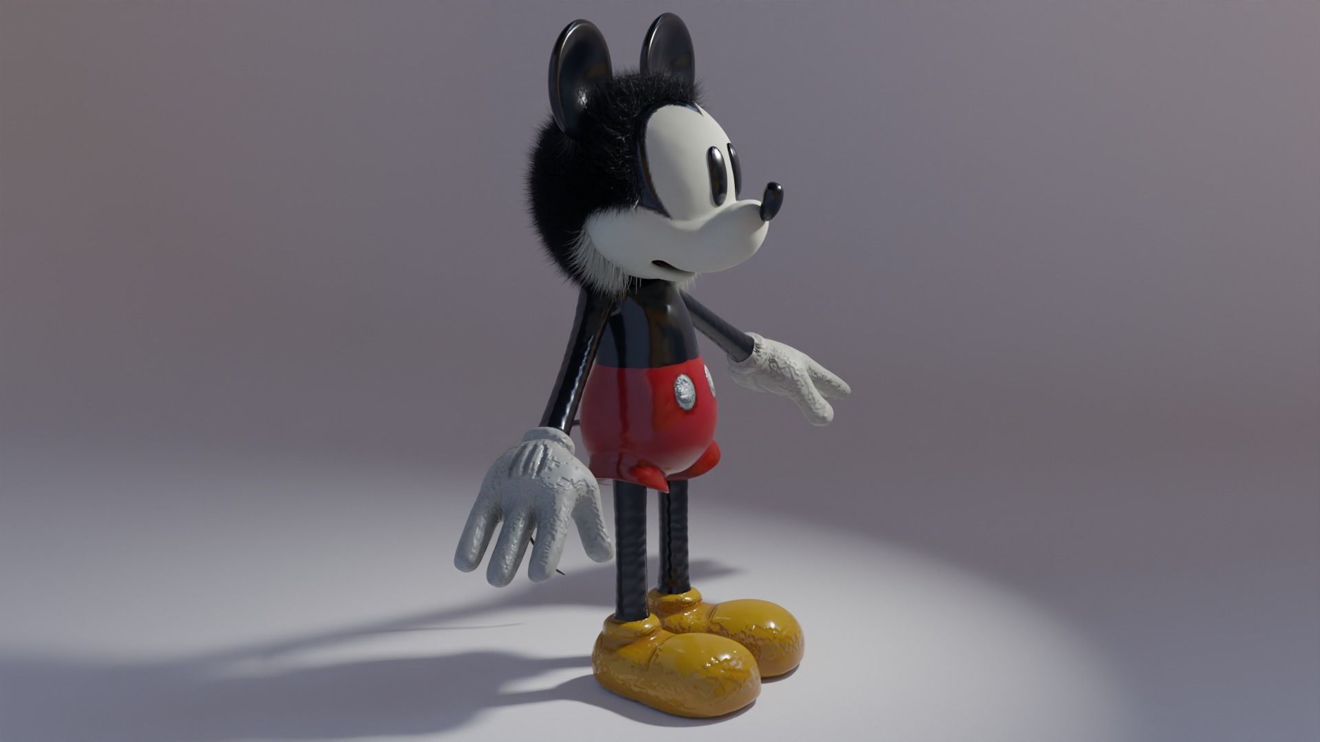3D model Disney Mickey Mouse cartoon rigged character PBR VR / AR / low ...