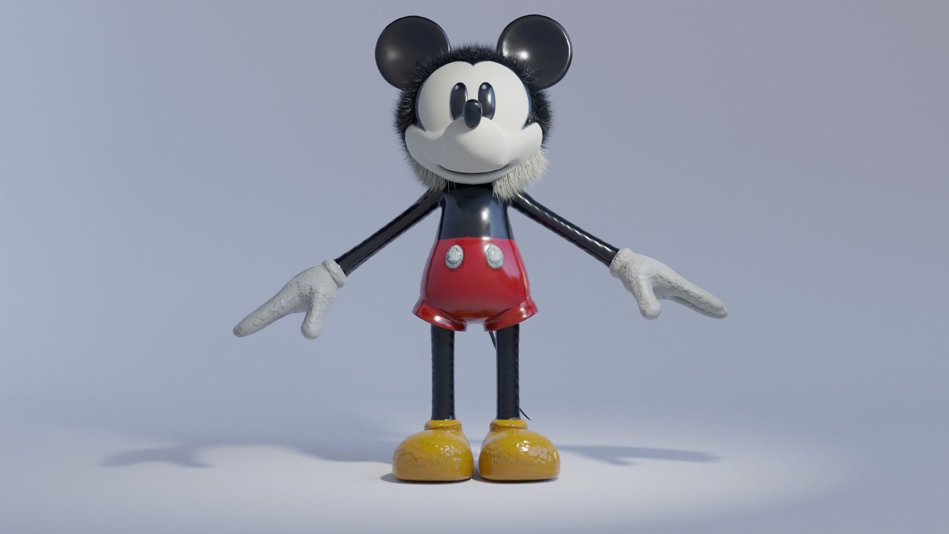 3D model Disney Mickey Mouse cartoon rigged character PBR VR / AR / low ...