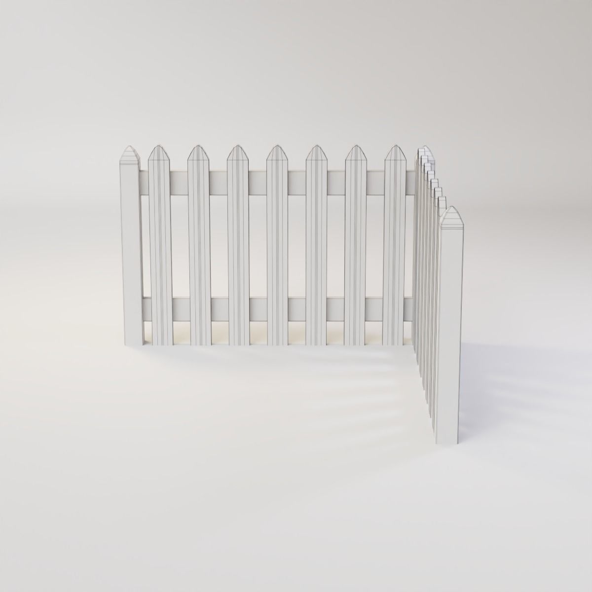 3D model Modular Fence Kit Pack - Colonial Gothic Picket Fence with ...