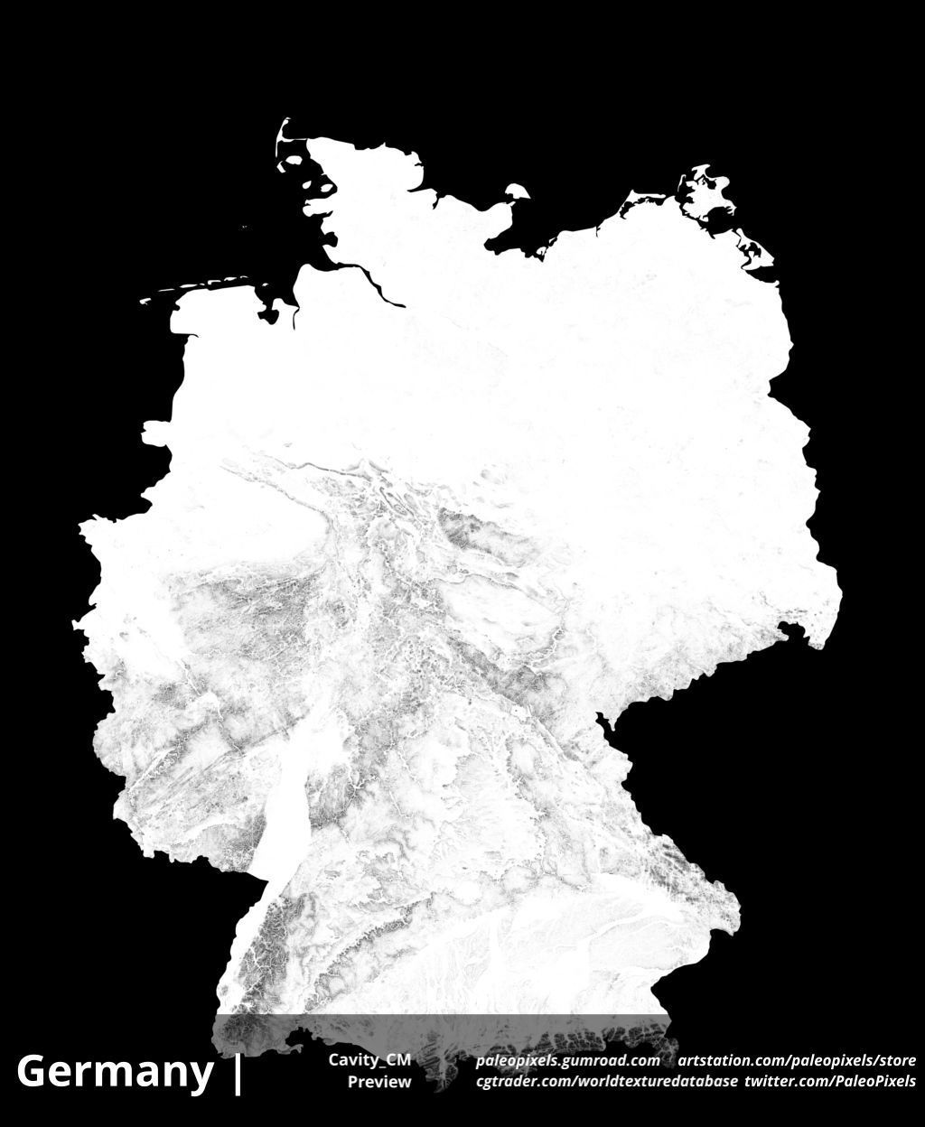 Germany Occlusion Thickness Cavity Curvature High res Maps Texture ...