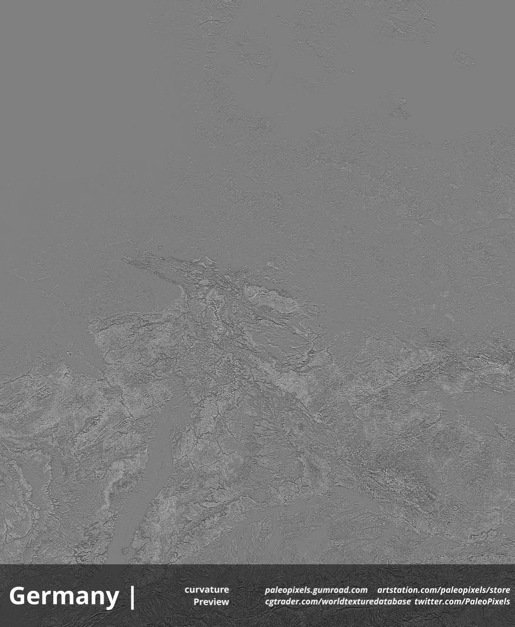 Germany Occlusion Thickness Cavity Curvature High res Maps Texture ...