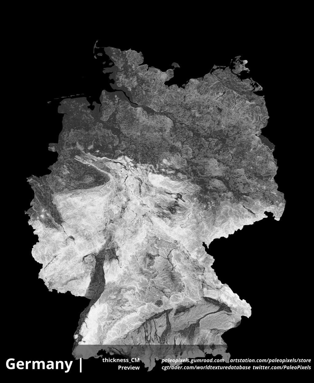 Germany Occlusion Thickness Cavity Curvature High res Maps Texture ...