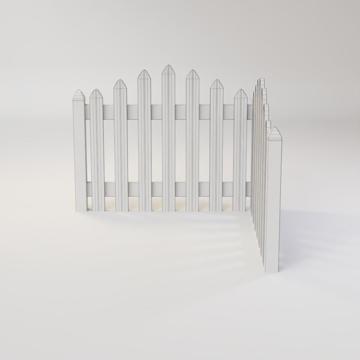 3D model Modular Fence Kit Pack - Arched Colonial Gothic Picket Fence ...