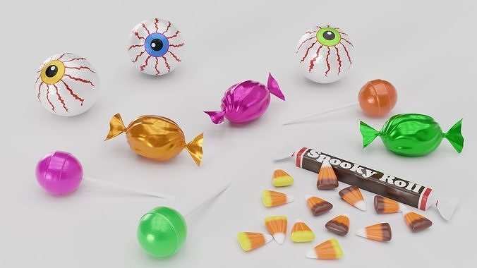 Halloween Candy Set 3D model | CGTrader