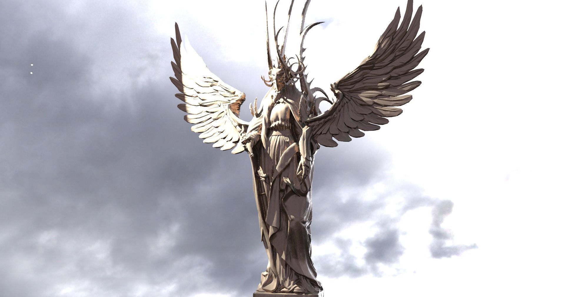Ancient Babylonian deity Statue 3D model | CGTrader