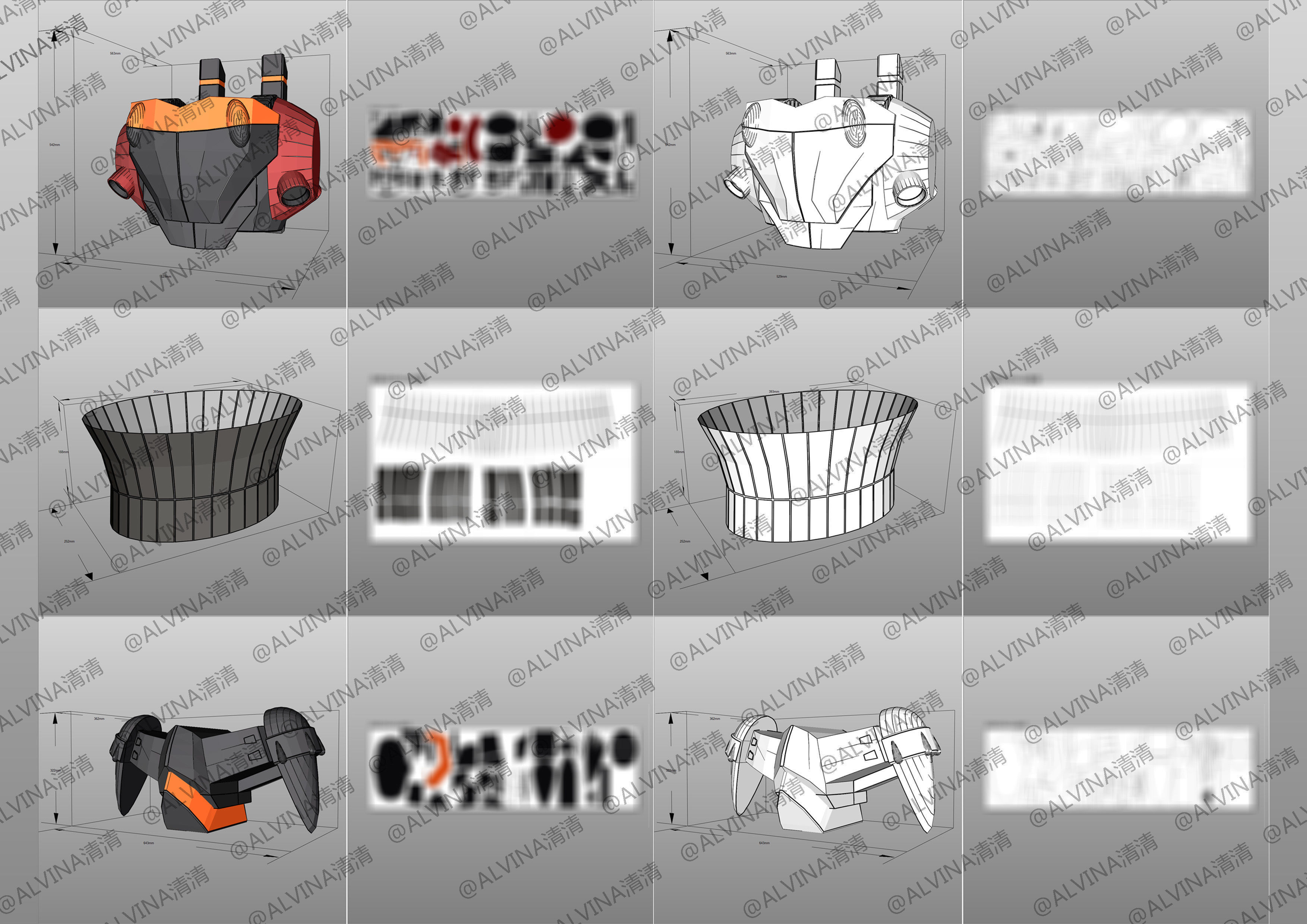 3D model GunBuster Armor - DIY Cosplay Pepakura Foam Template VR / AR ...