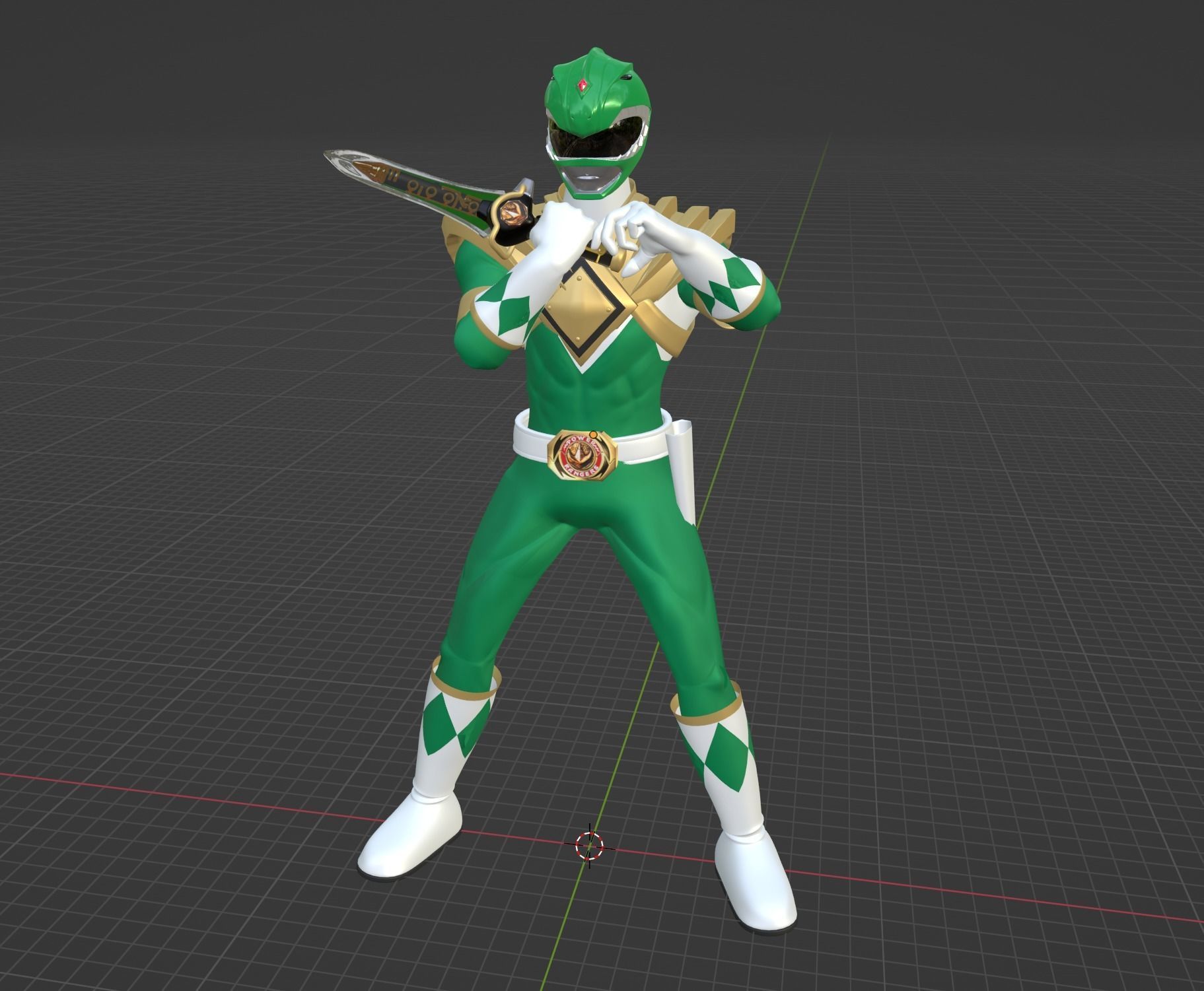 Green Ranger - Mighty Morphin Power Ranger 3D model rigged | CGTrader
