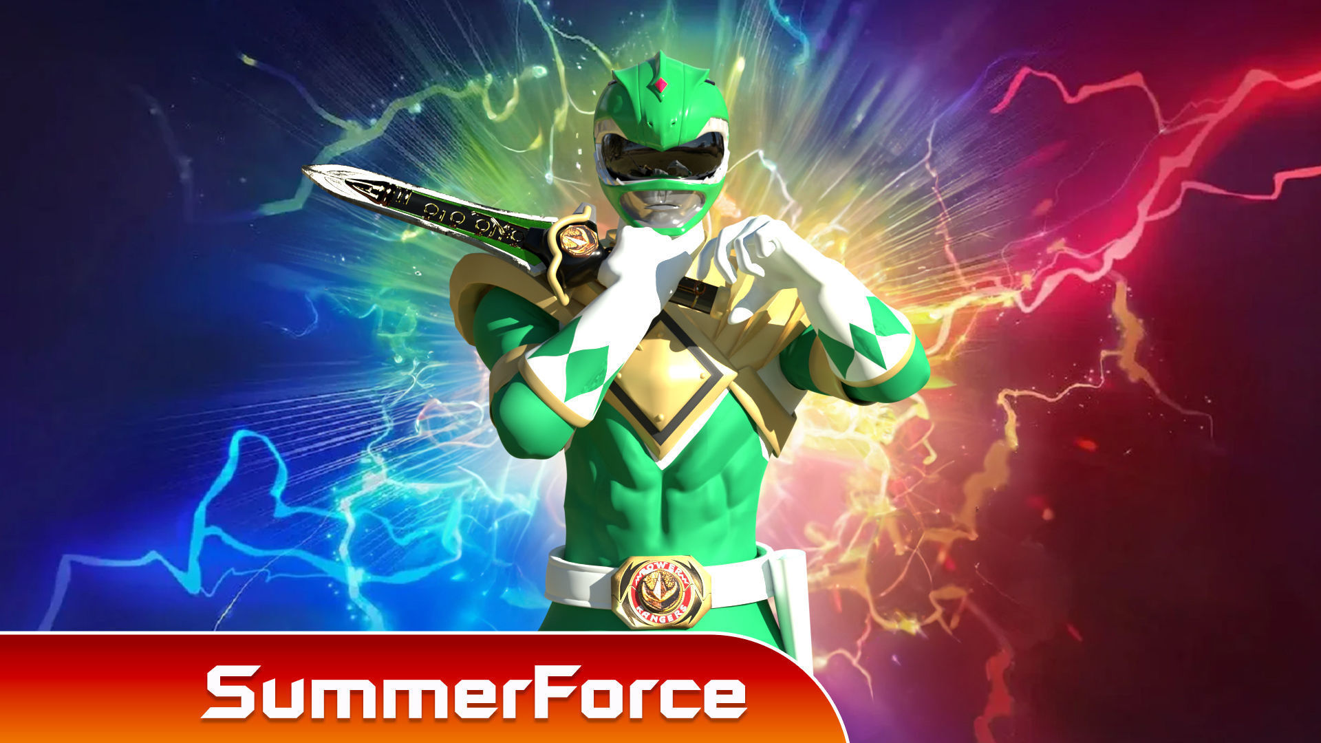 Green Ranger - Mighty Morphin Power Ranger 3D model rigged | CGTrader