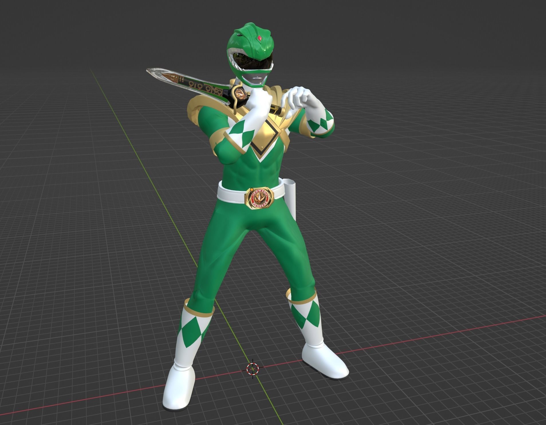 Green Ranger - Mighty Morphin Power Ranger 3D model rigged | CGTrader