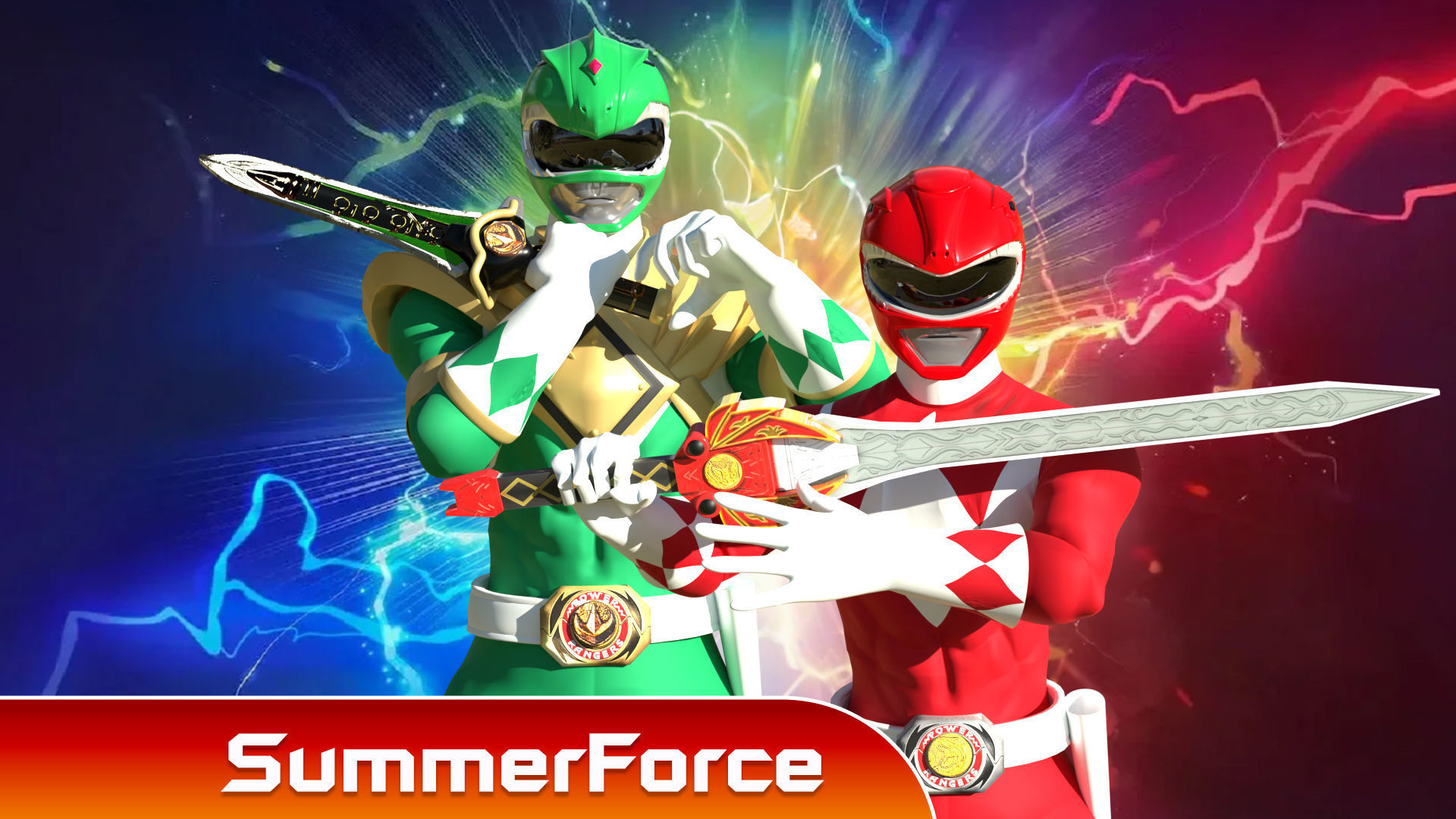 Green Ranger - Mighty Morphin Power Ranger 3D model rigged | CGTrader
