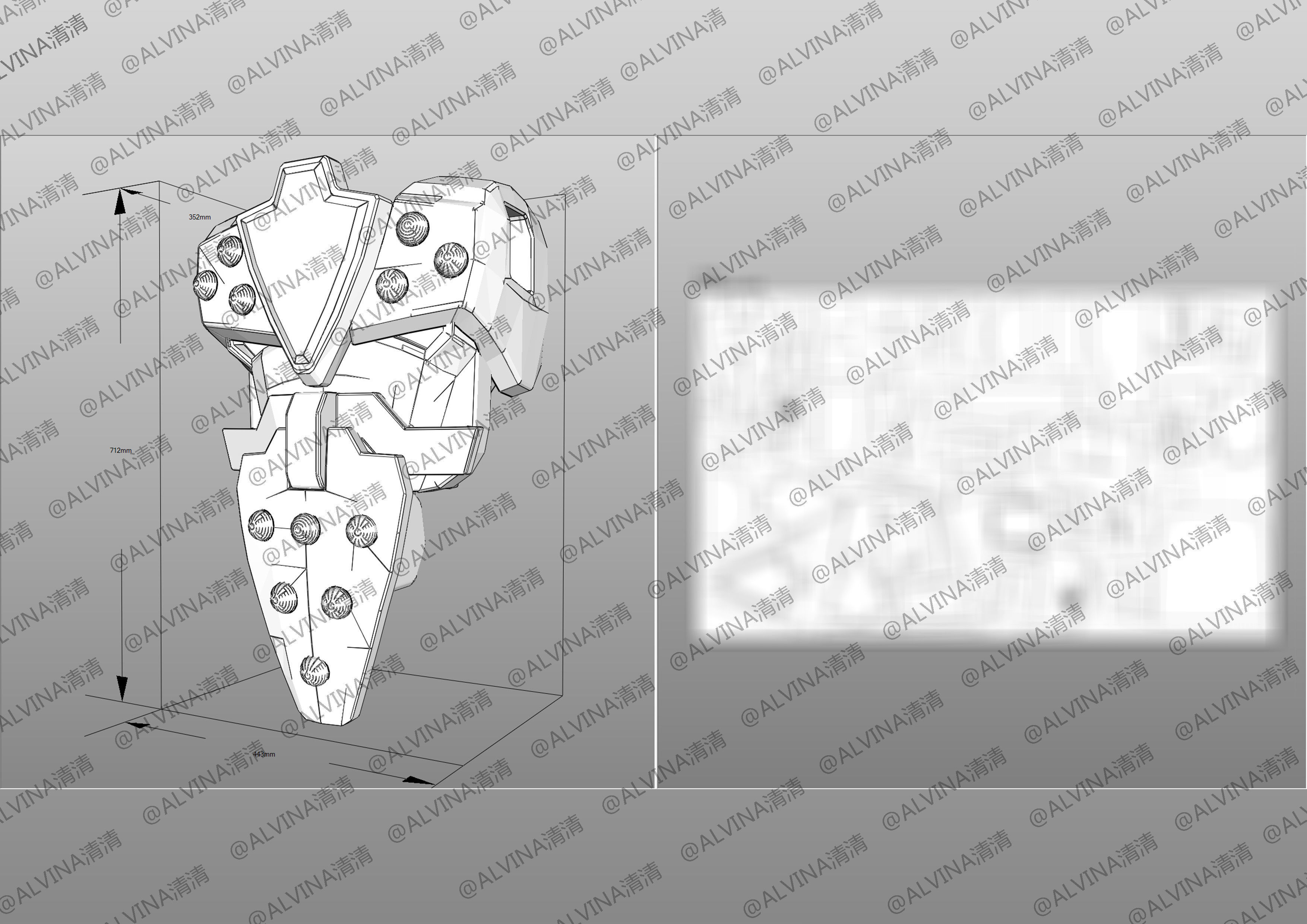 3D model Mado King Granzort Armor - DIY Cosplay Pepakura Foam Template ...