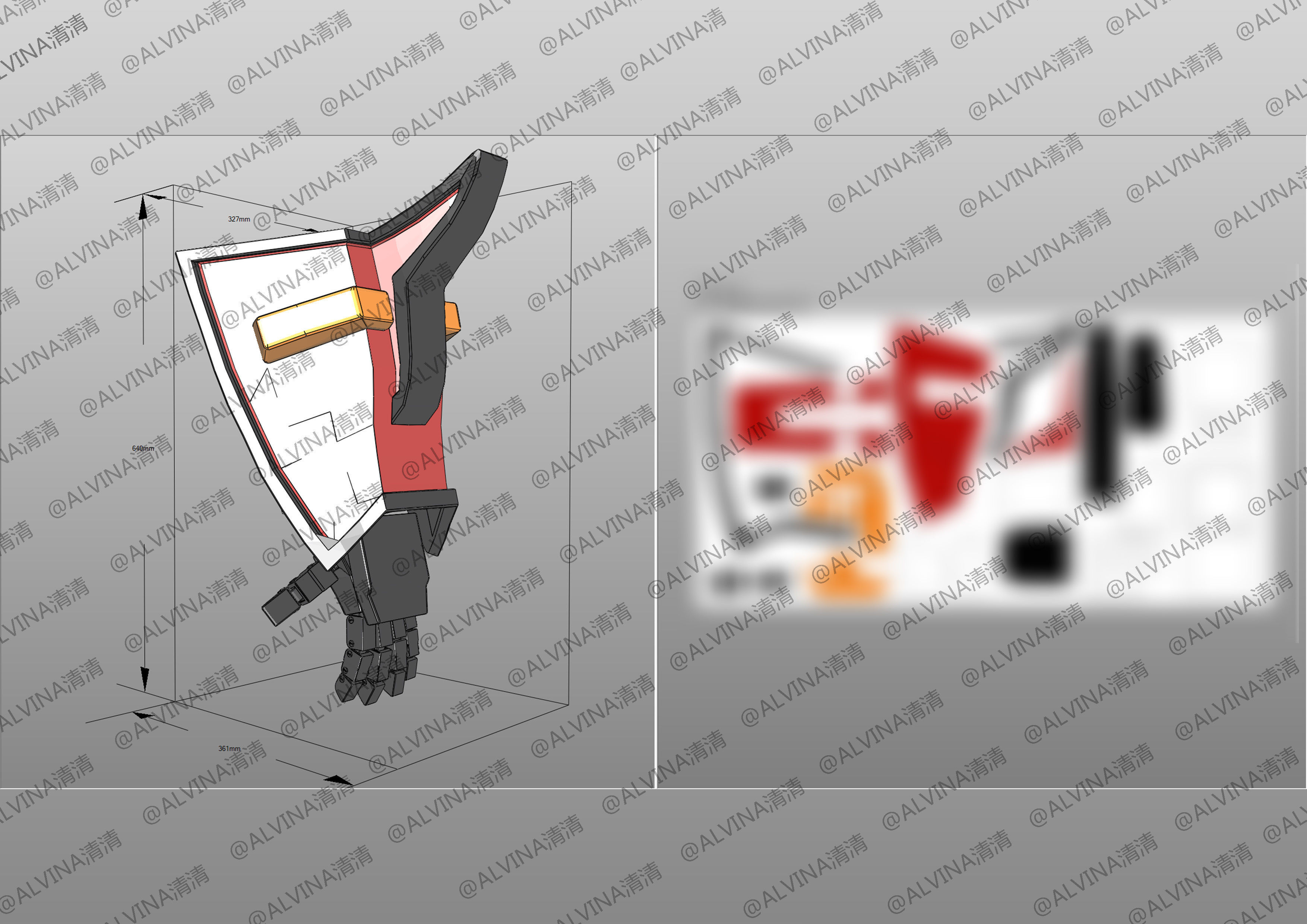 3D model Mado King Granzort Armor - DIY Cosplay Pepakura Foam Template ...