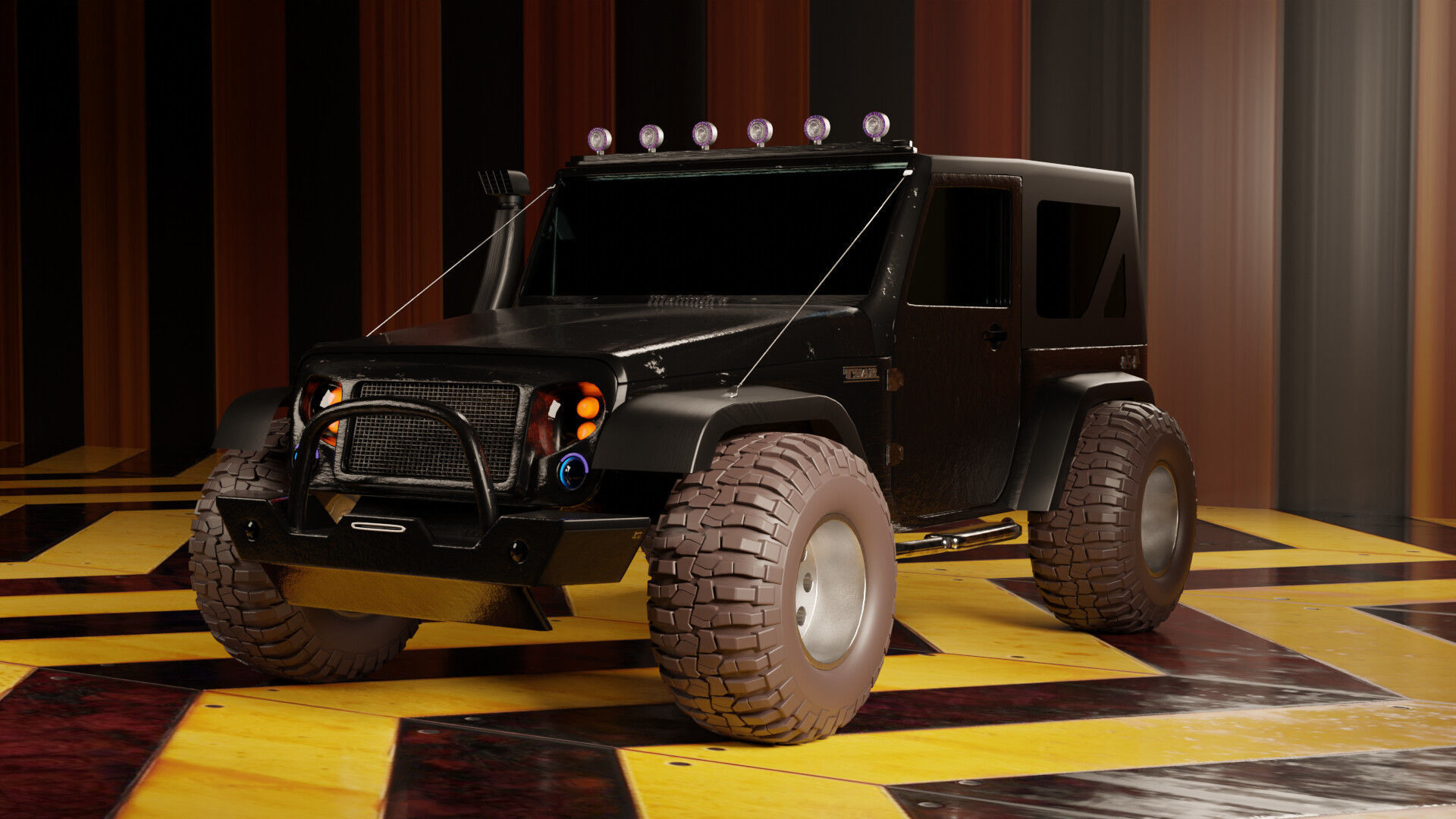 3D model Mahindra THAR 2019 modified Low-poly 3D model VR / AR / low ...