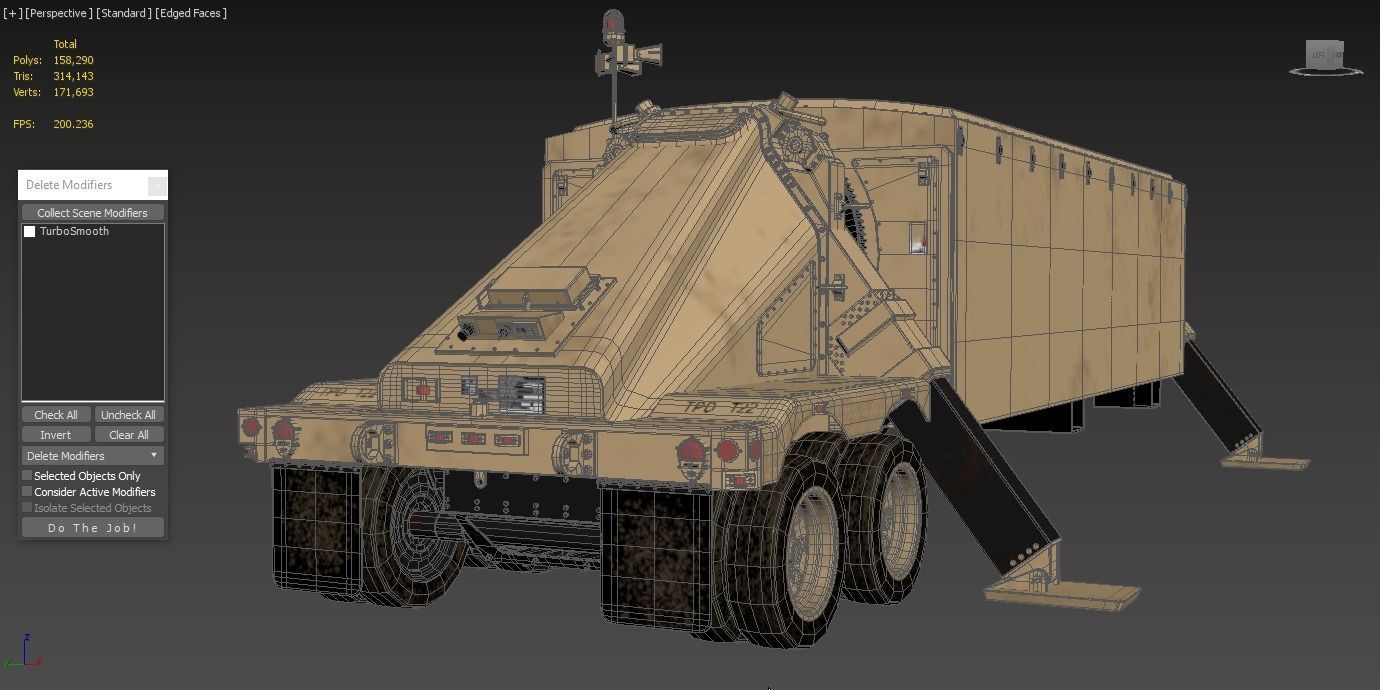 TPY2 X-band Radar of M983 Tractor Truck GMD THAAD Defense 3D model ...