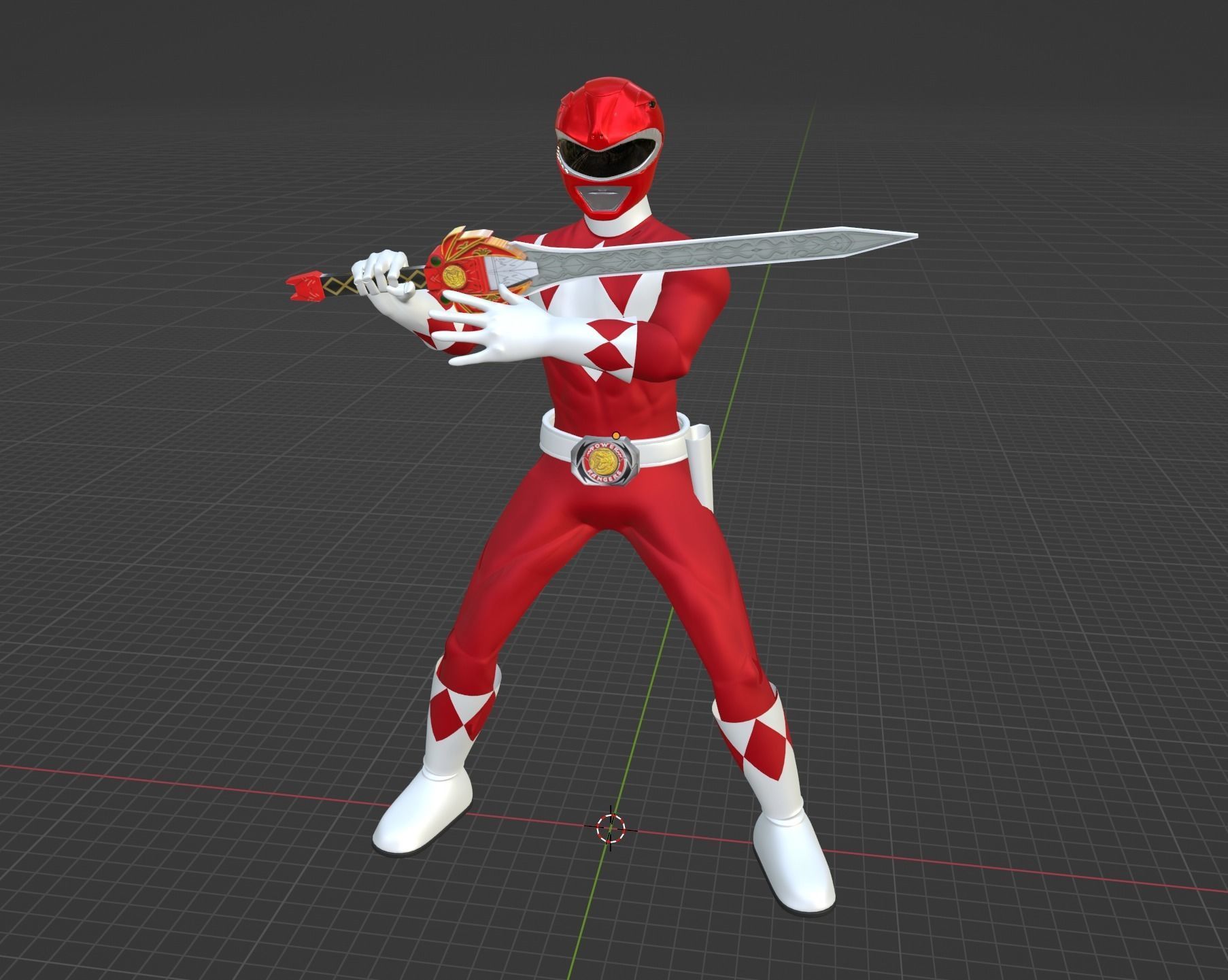 Red Ranger - Mighty Morphin Power Ranger 3D model rigged | CGTrader