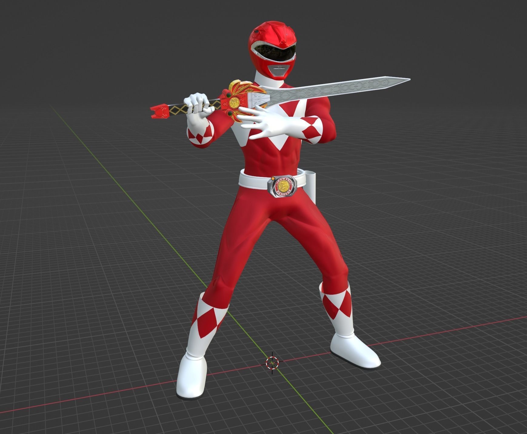 Red Ranger - Mighty Morphin Power Ranger 3D model rigged | CGTrader