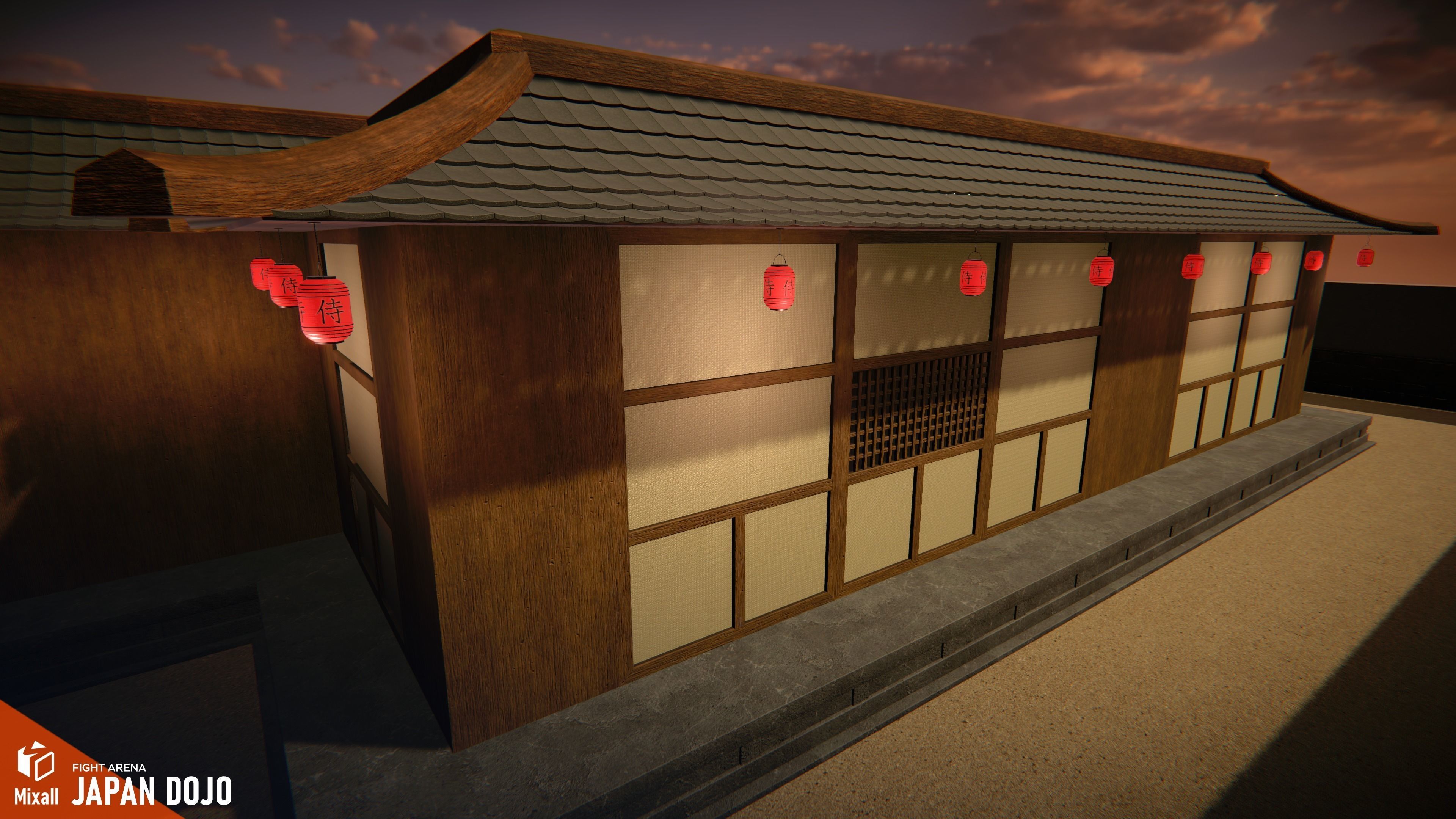 Japan Dojo - Fight arena 3D model | CGTrader