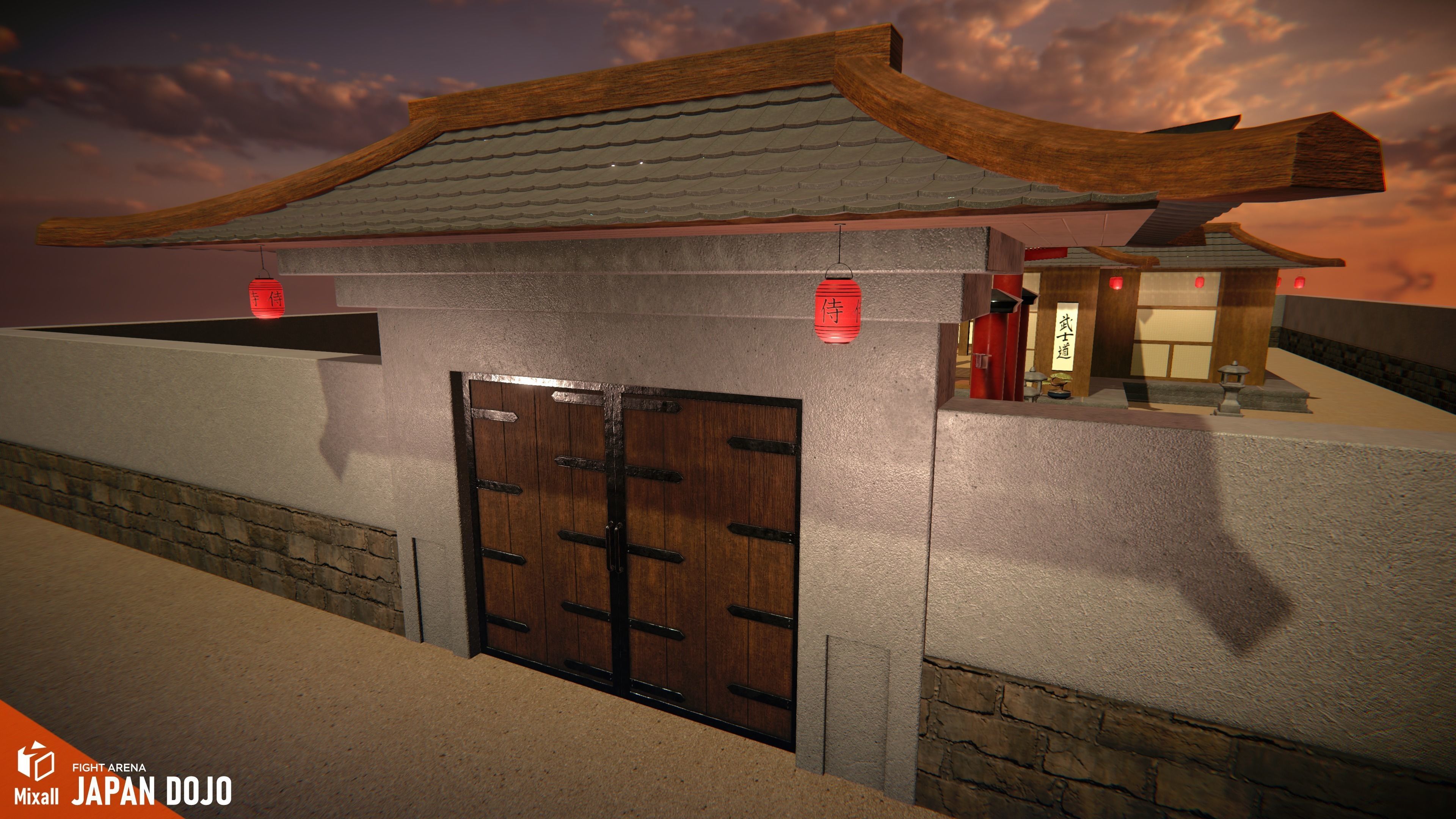 Japan Dojo - Fight arena 3D model | CGTrader