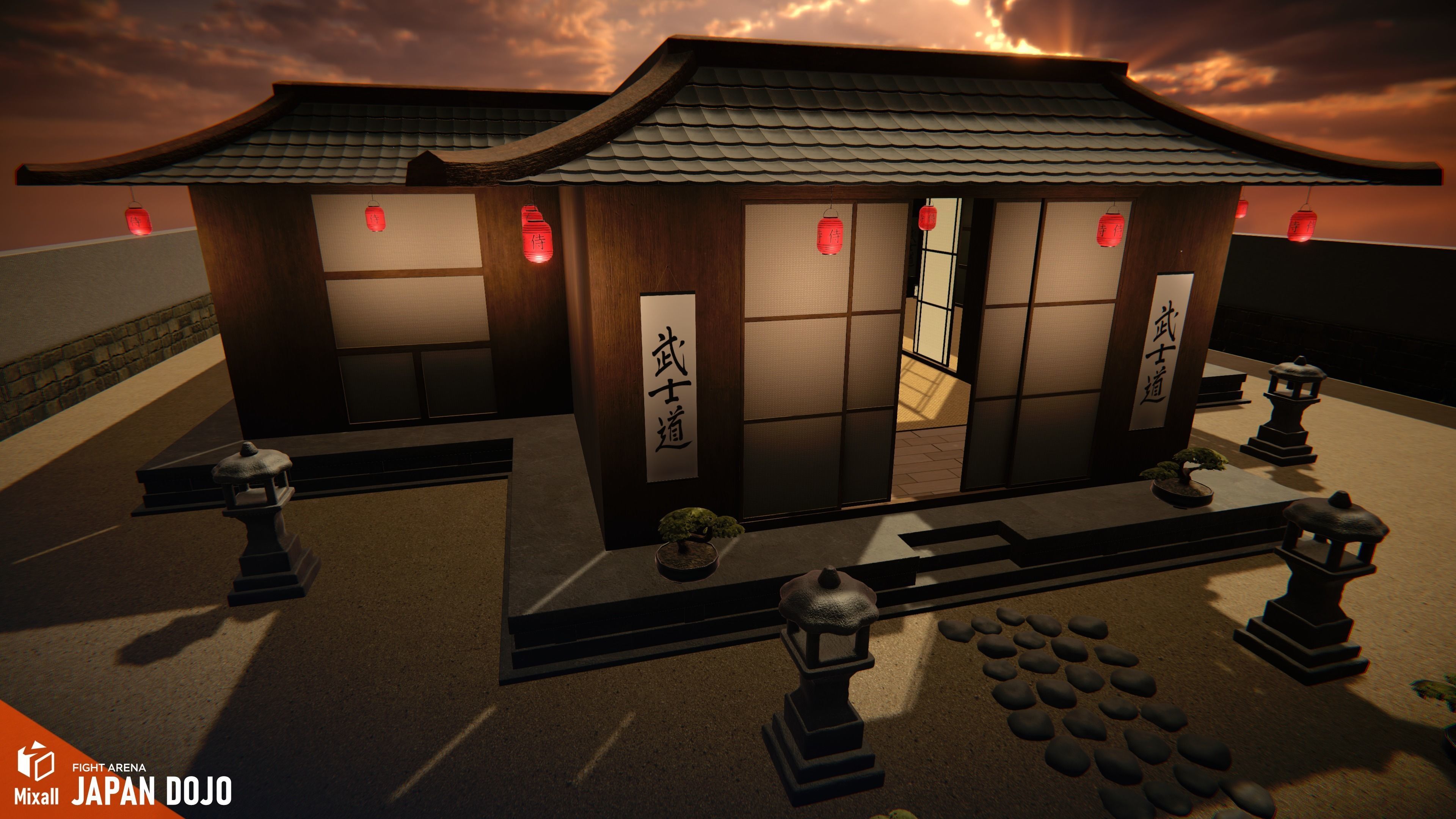 Japan Dojo - Fight arena 3D model | CGTrader