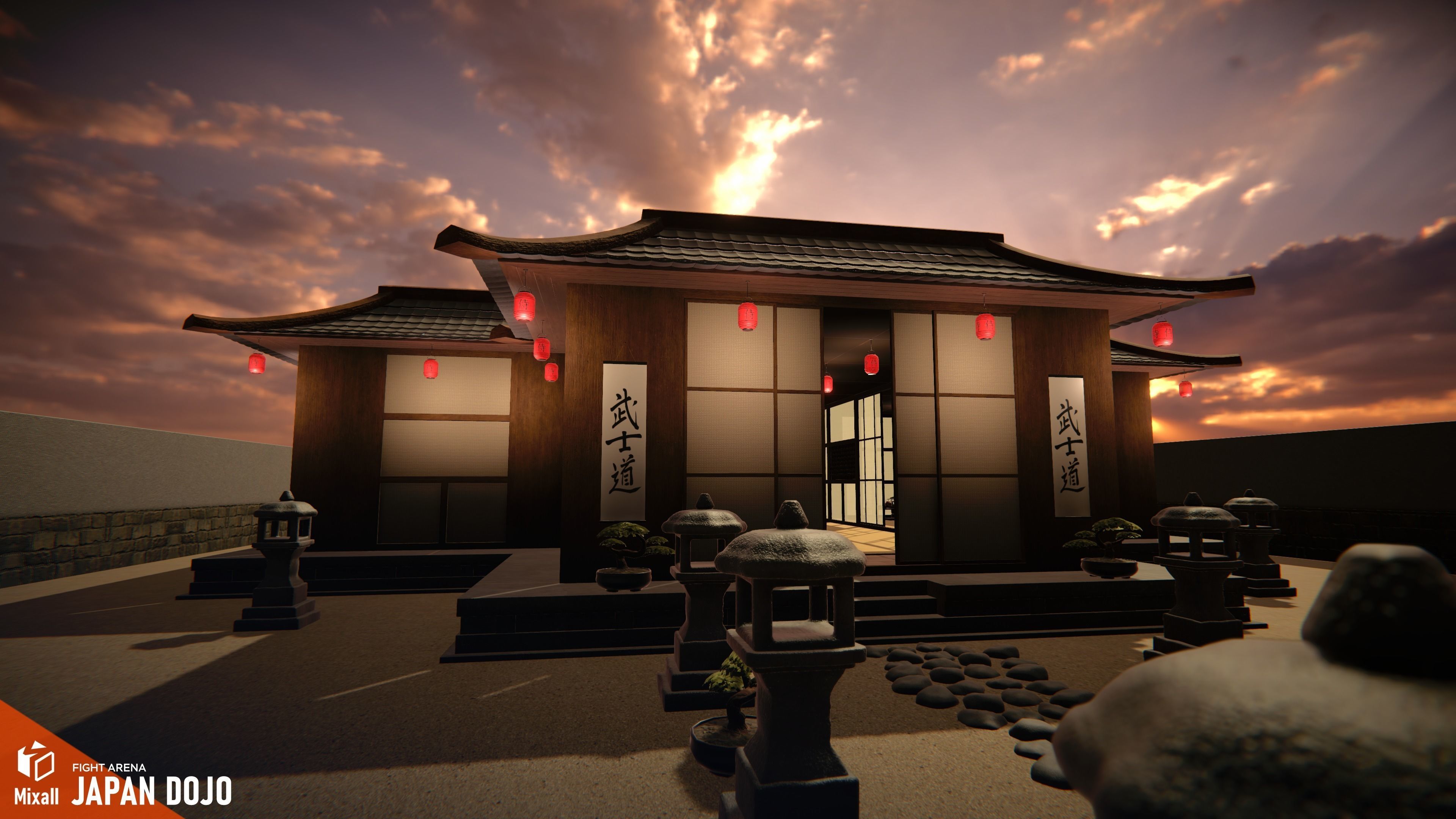Japan Dojo - Fight arena 3D model | CGTrader