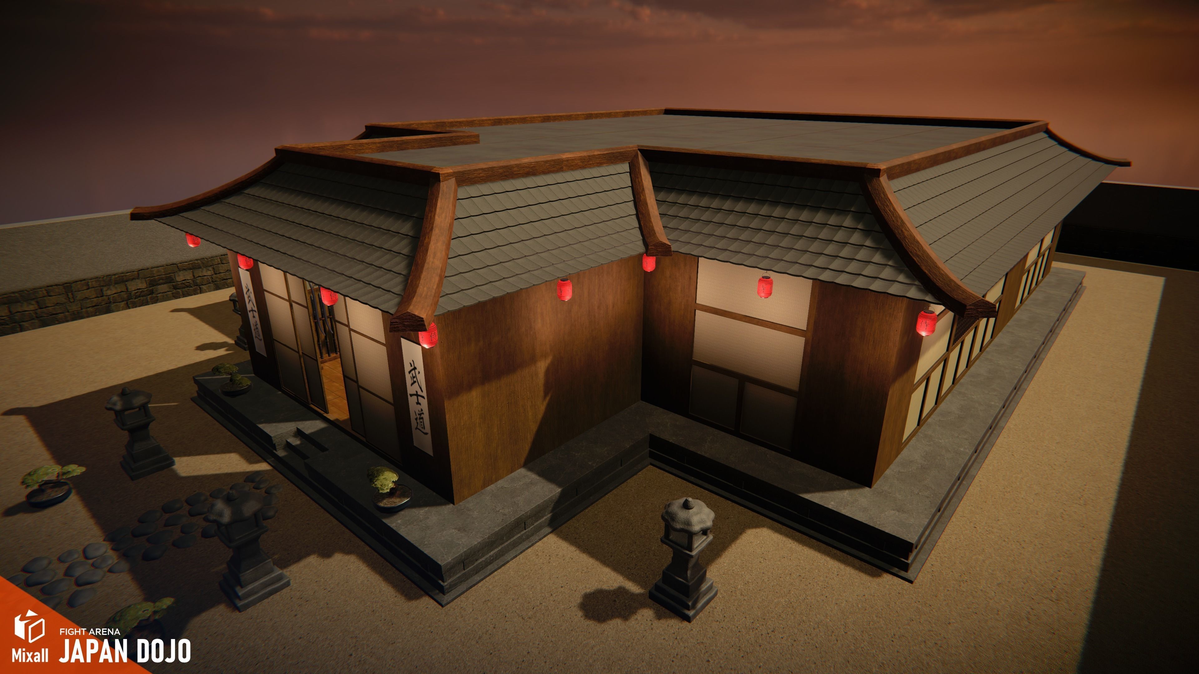 Japan Dojo - Fight arena 3D model | CGTrader