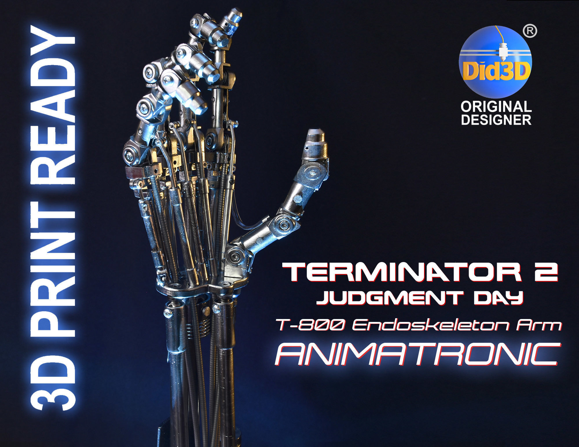 TERMINATOR 2 Arm Animatronic Life Size 3D model 3D printable | CGTrader