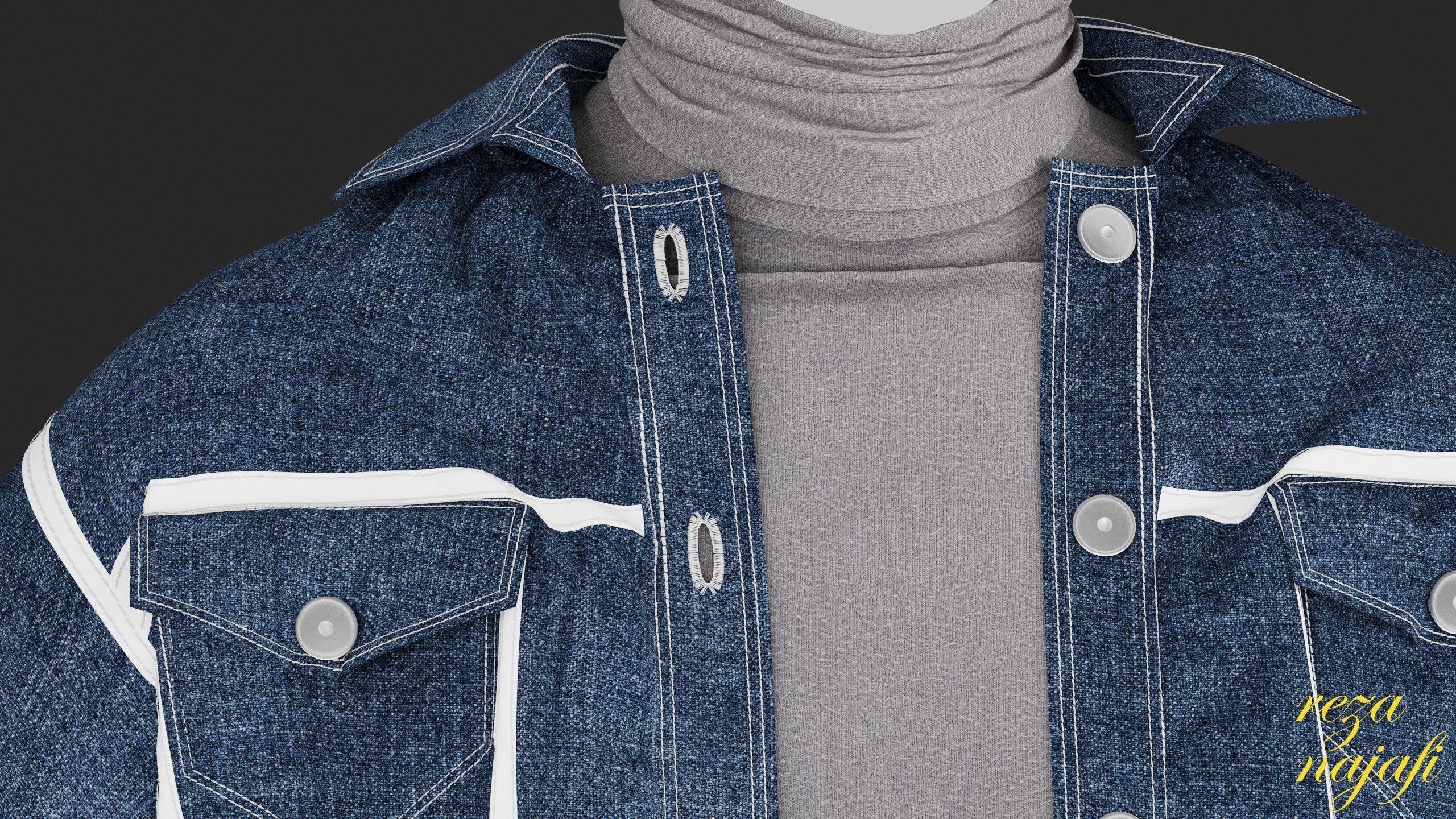 Pants and vest Jeans for marvelous designer 3D model | CGTrader