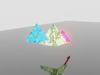 3D model triangle dynamic VFX bloom 3 triangle with neon noise texture ...