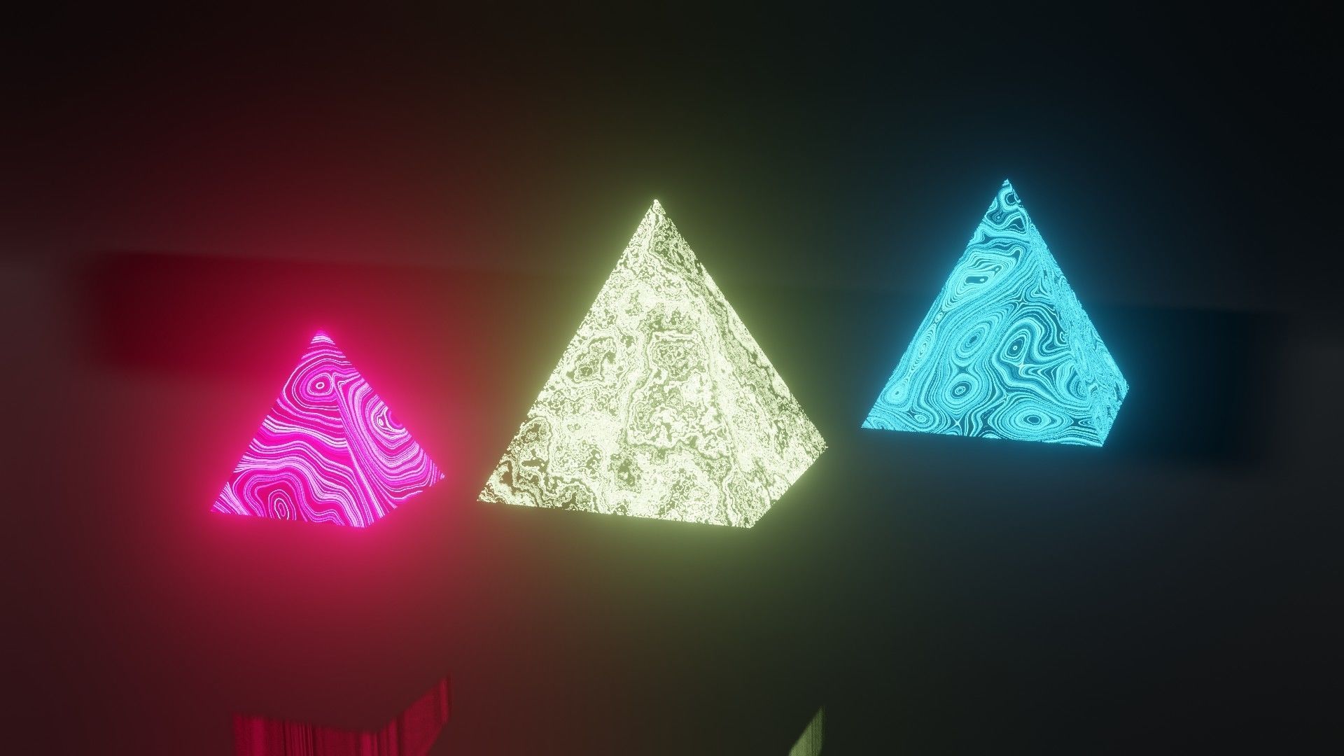 3D model triangle dynamic VFX bloom 3 triangle with neon noise texture VR / AR / low-poly | CGTrader