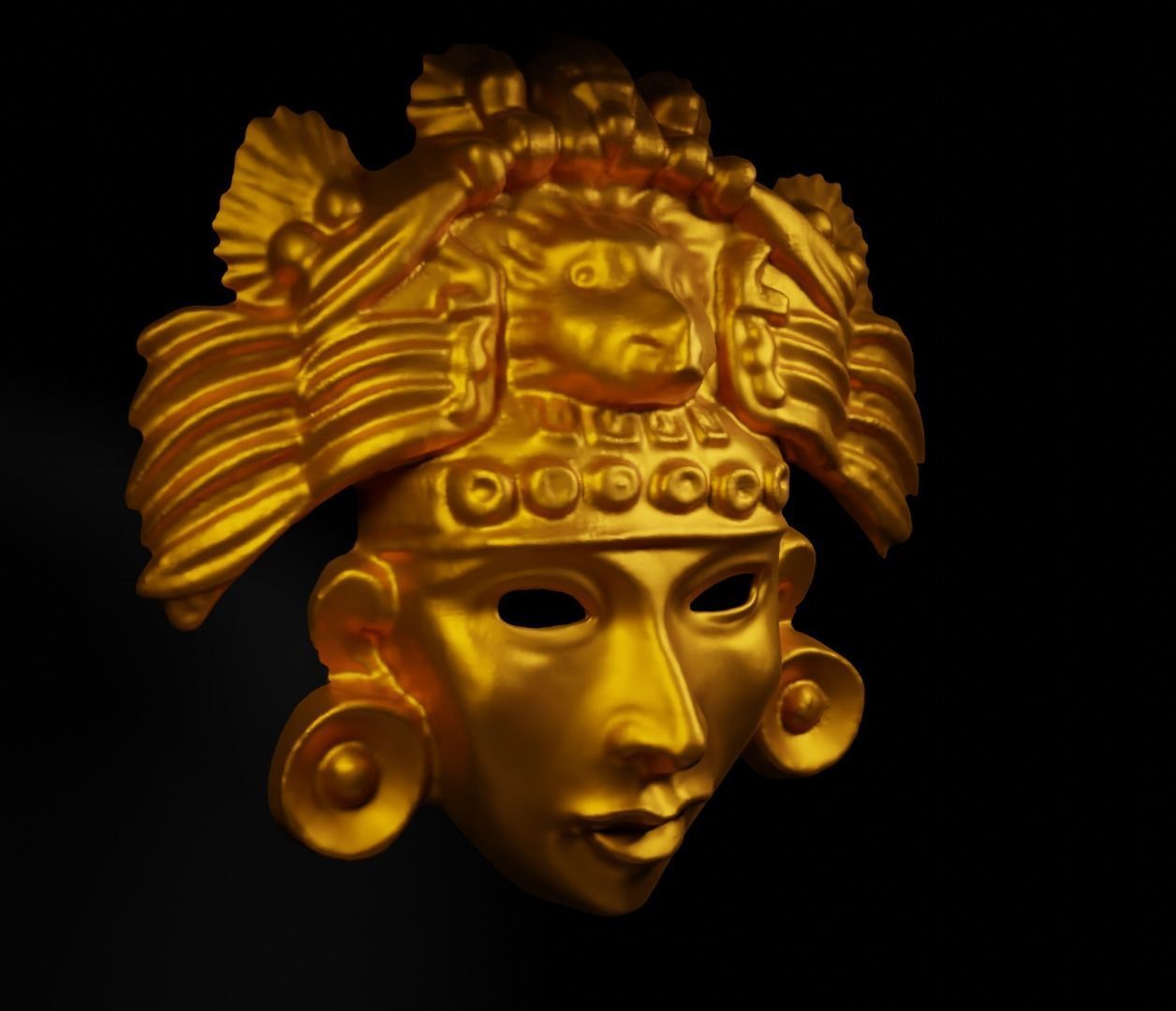 Aztec Cosplay Face Mask 3D model 3D printable | CGTrader