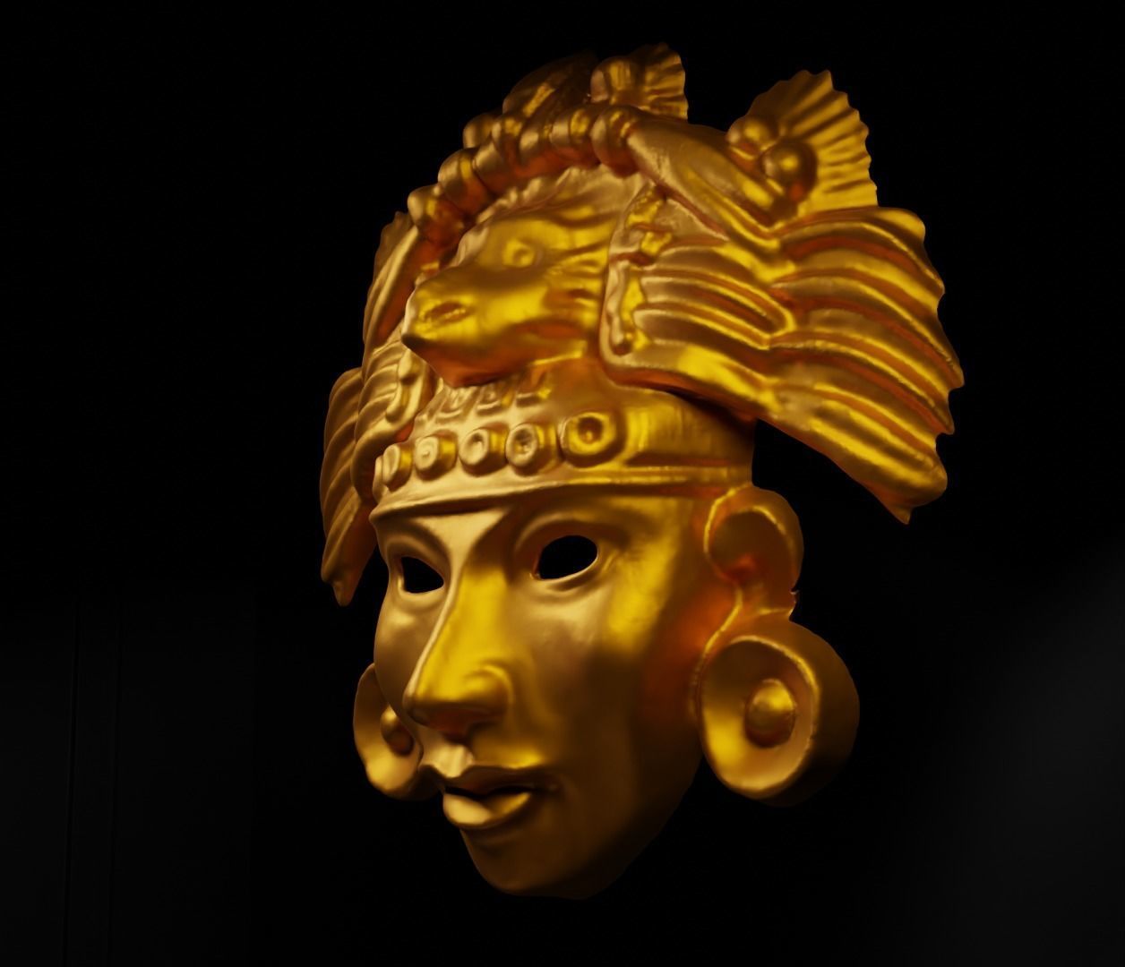 Aztec Cosplay Face Mask 3D model 3D printable | CGTrader