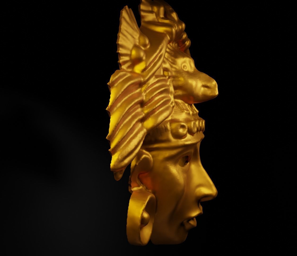 Aztec Cosplay Face Mask 3D model 3D printable | CGTrader