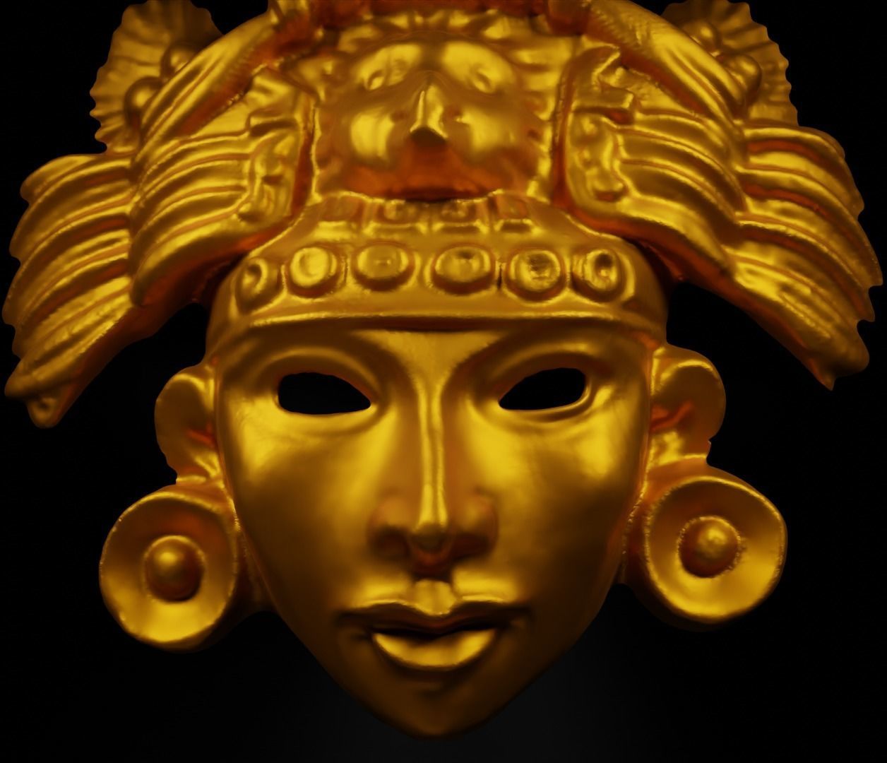 Aztec Cosplay Face Mask 3D model 3D printable | CGTrader