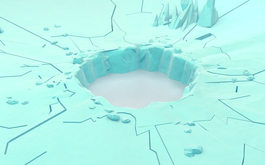 Cartoon Iceberg Ice Cave sea surface Snow Mountain ice 3D model | CGTrader