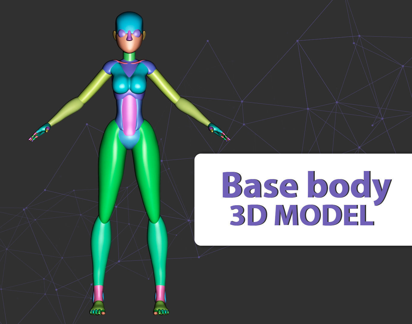 stylized woman Blocking model 3D model free 3D model | CGTrader