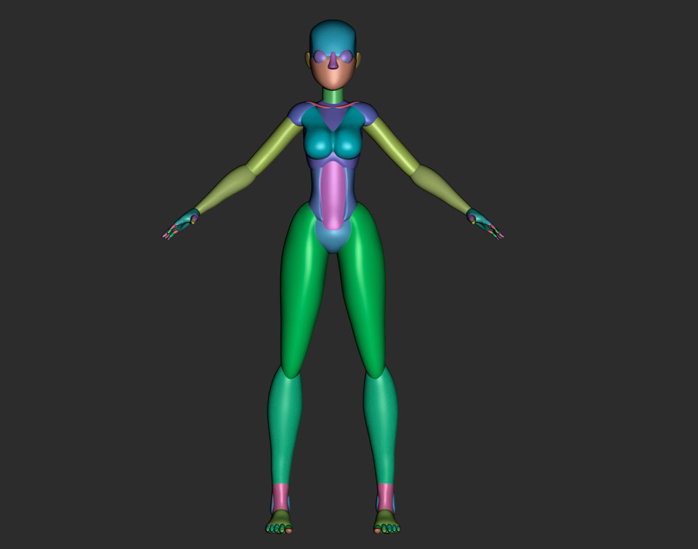 stylized woman Blocking model 3D model free 3D model | CGTrader