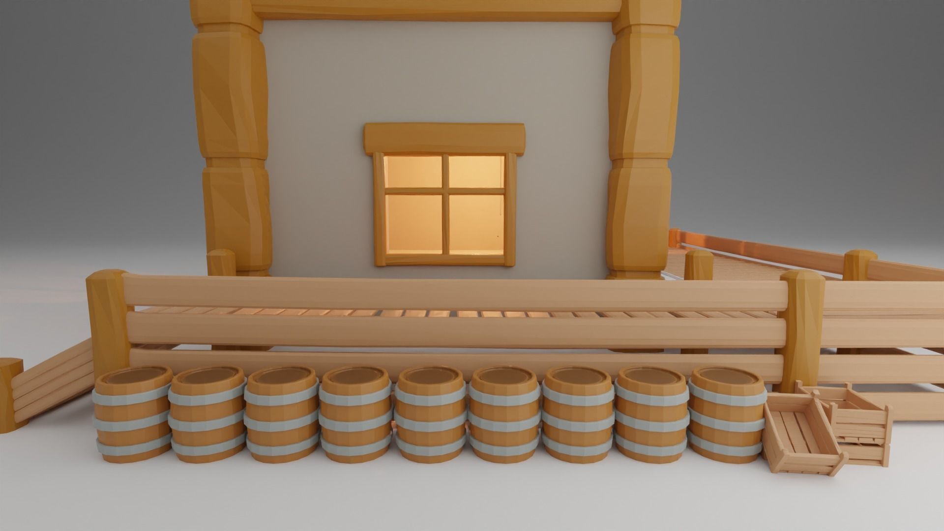 Medieval double cottage 3D model 3D printable | CGTrader