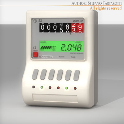 Power counter 3D model | CGTrader