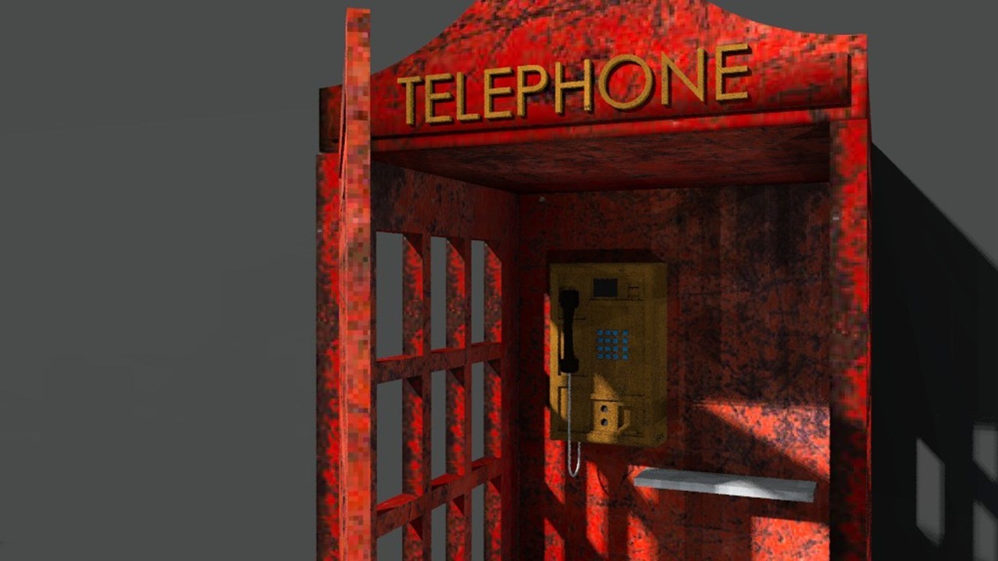 telephone box detailed printable lowpoly 3D model | CGTrader